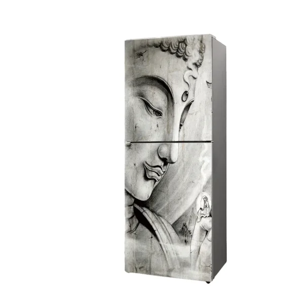 Buddha Art Fridge Sticker Full Door Cover Buddhism Refrigerator ...