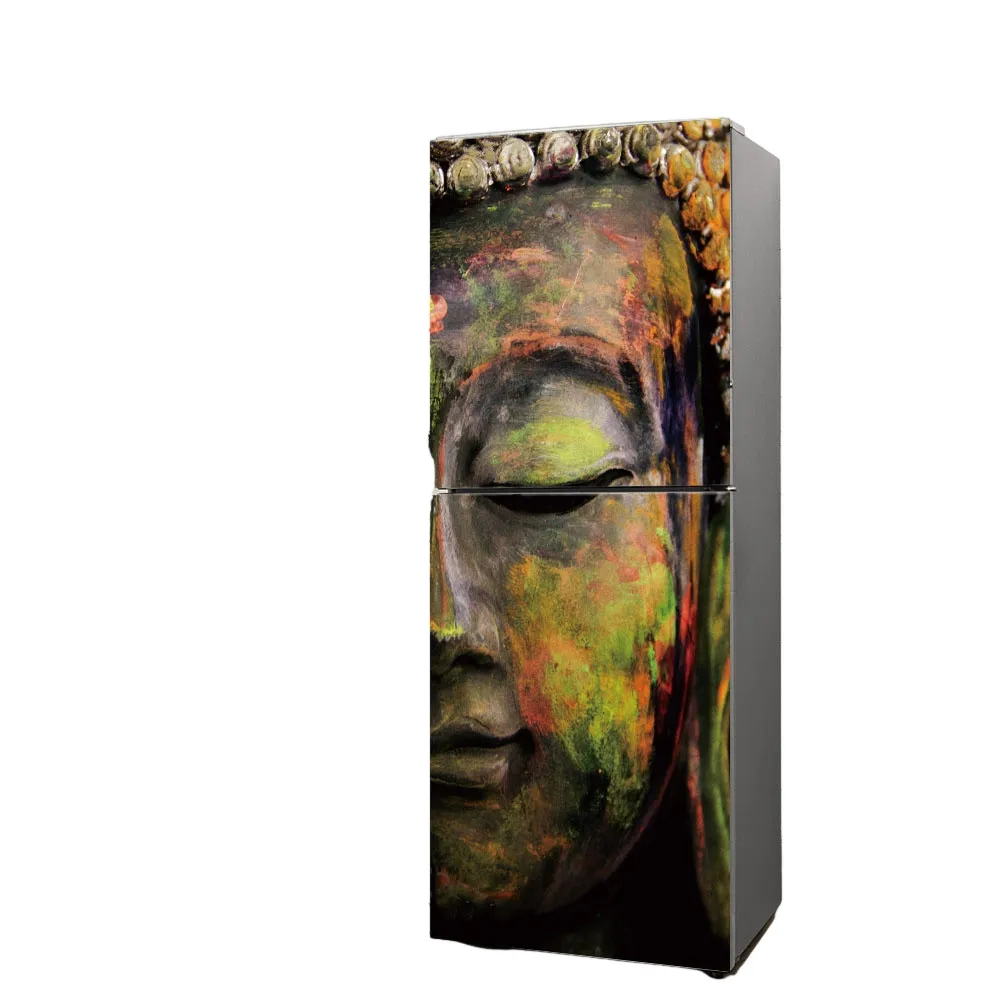 Buddha Art Fridge Sticker Full Door Cover Buddhism Refrigerator ...