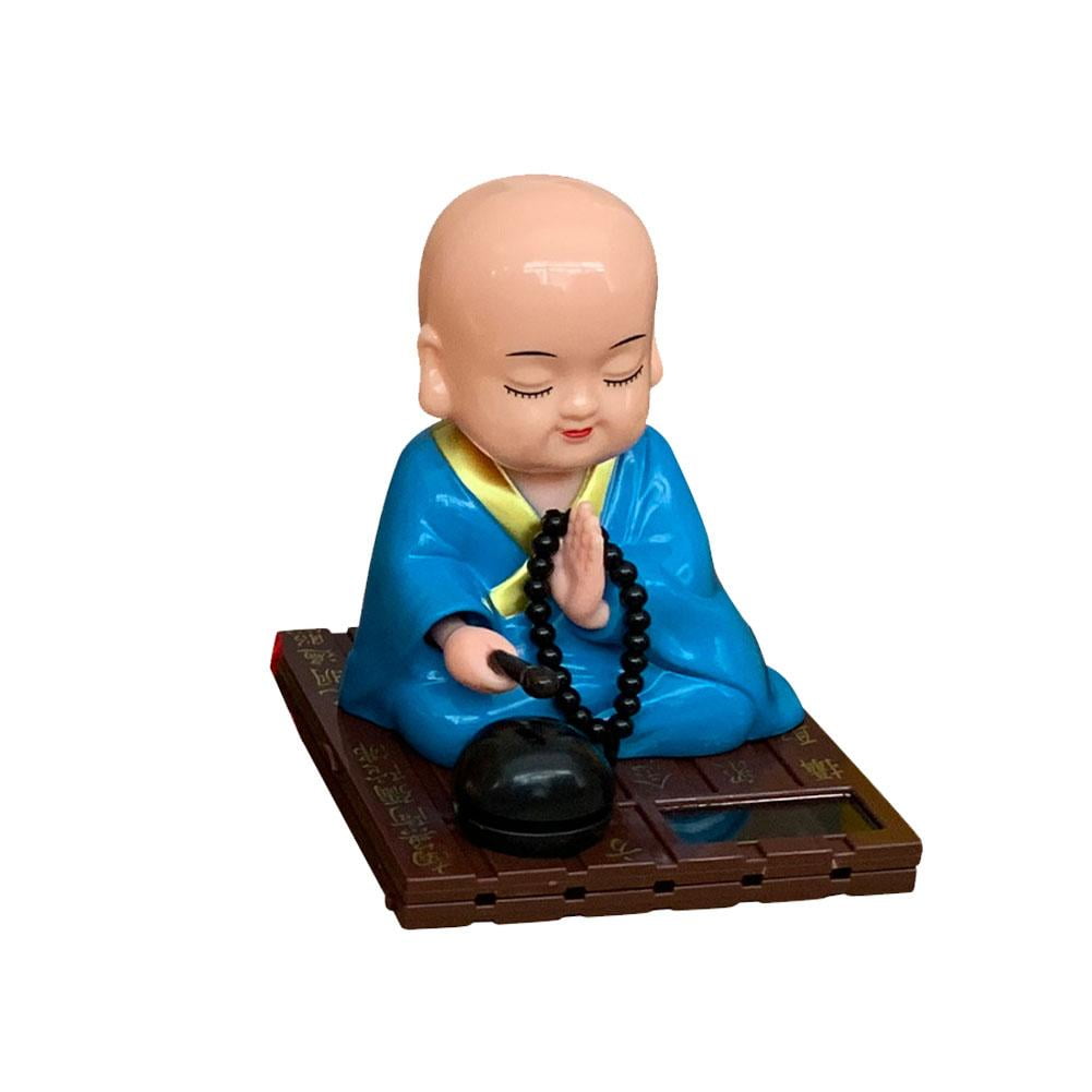 Buddha Bobble Head,Solar-Powered Small Laughing Buddha Figurines Car ...