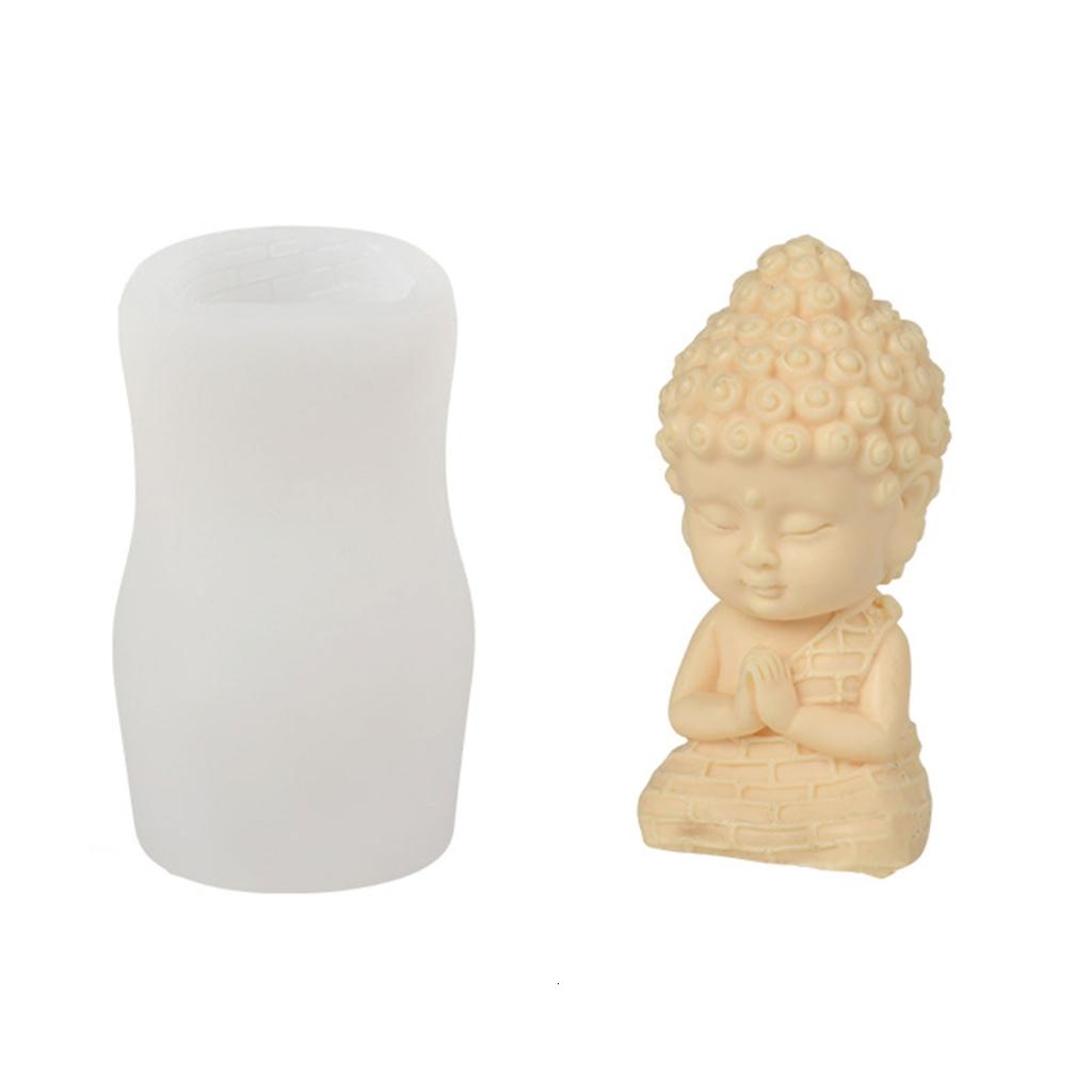 Buddha Candle Silicone Mold DIY 3D Gypsum Epoxy Resin Ornaments Making ...