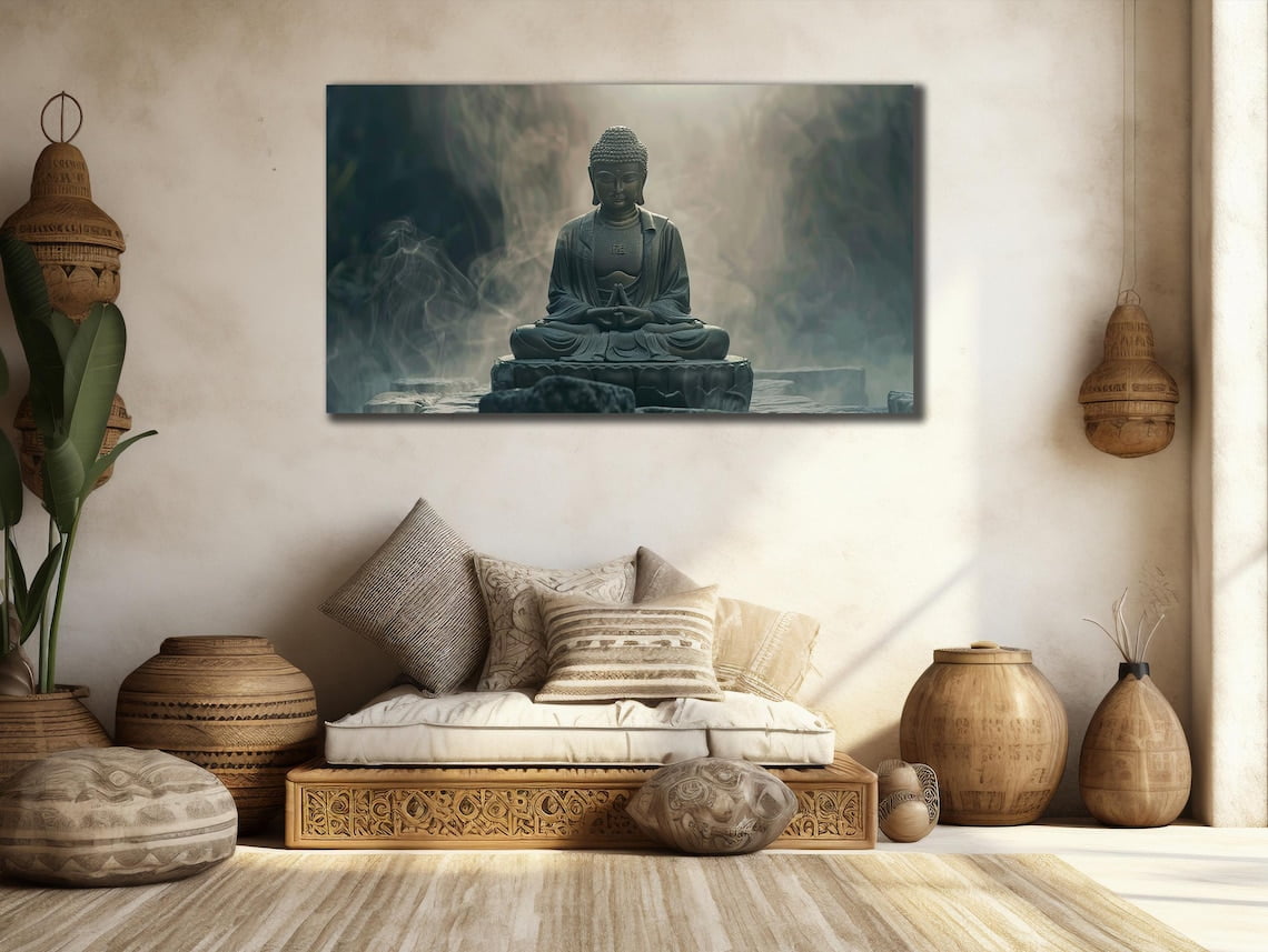 Buddha Canvas Print: Asian Zen Wall Art, Ready To Hang, Unframed Poster ...
