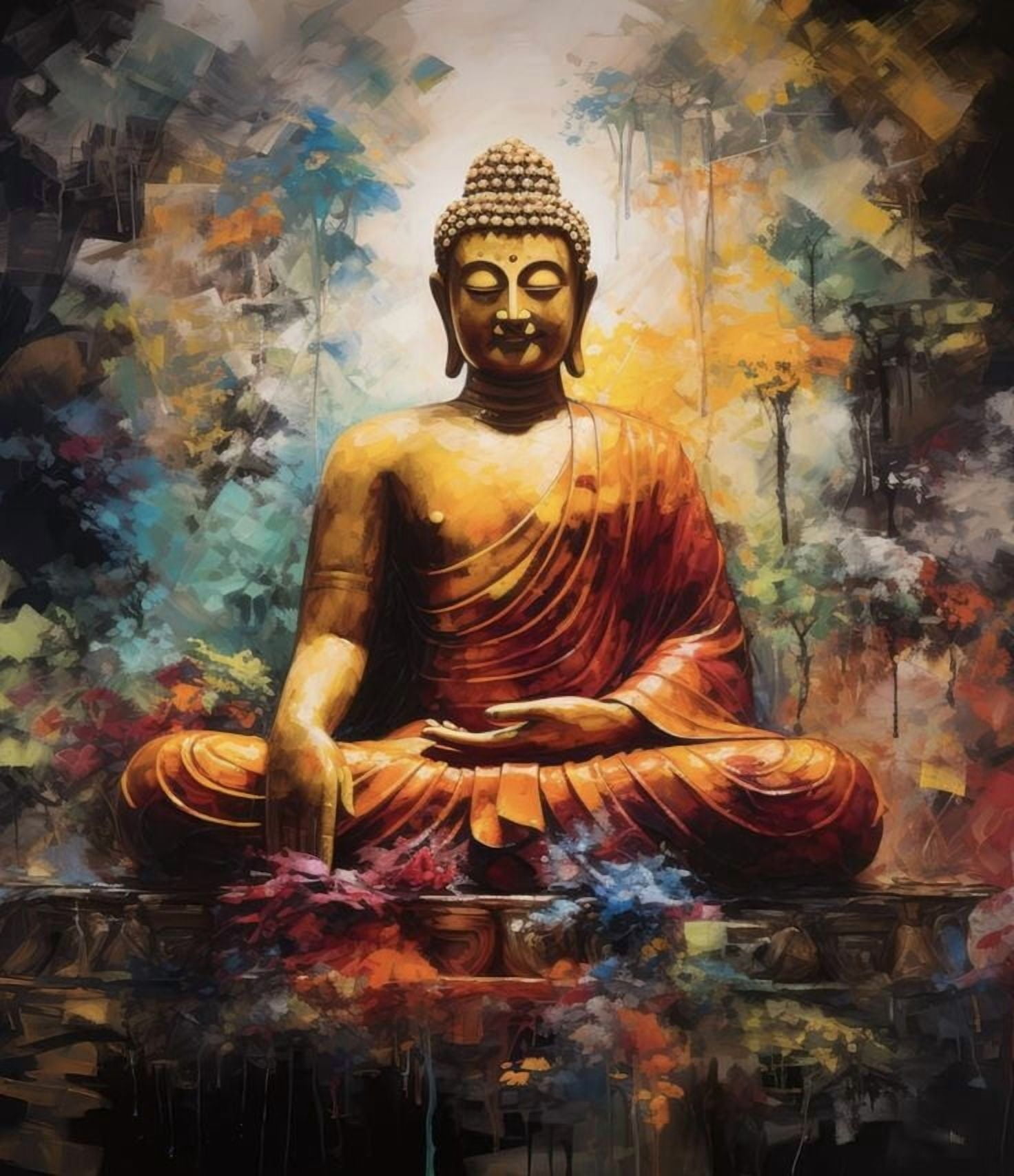 Buddha Canvas Wall Art poster Buddha Pictures Buddhism Statue Poster ...