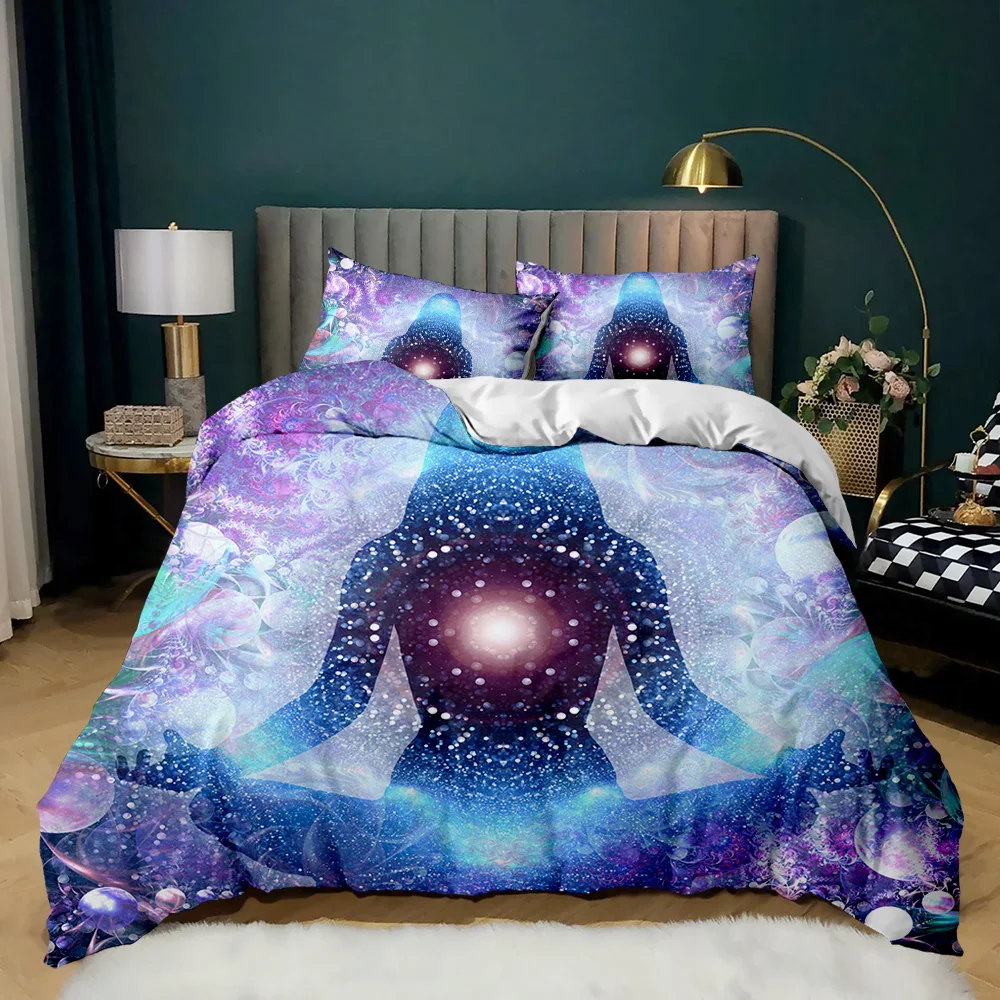 Buddha Duvet Cover Set Indian Art Bohemian Mandala Zen Themed Bedding ...