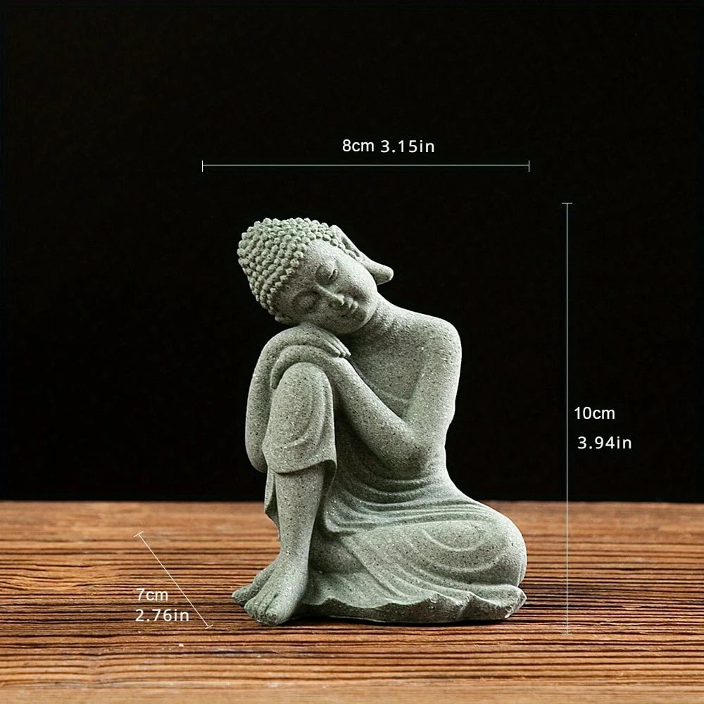 Buddha Garden Statue Fish Tank Decoration Mini Buddhism Figurine Desk ...