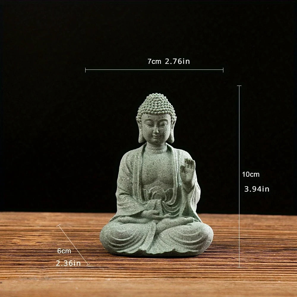 Buddha Garden Statue Fish Tank Decoration Mini Buddhism Figurine Desk ...
