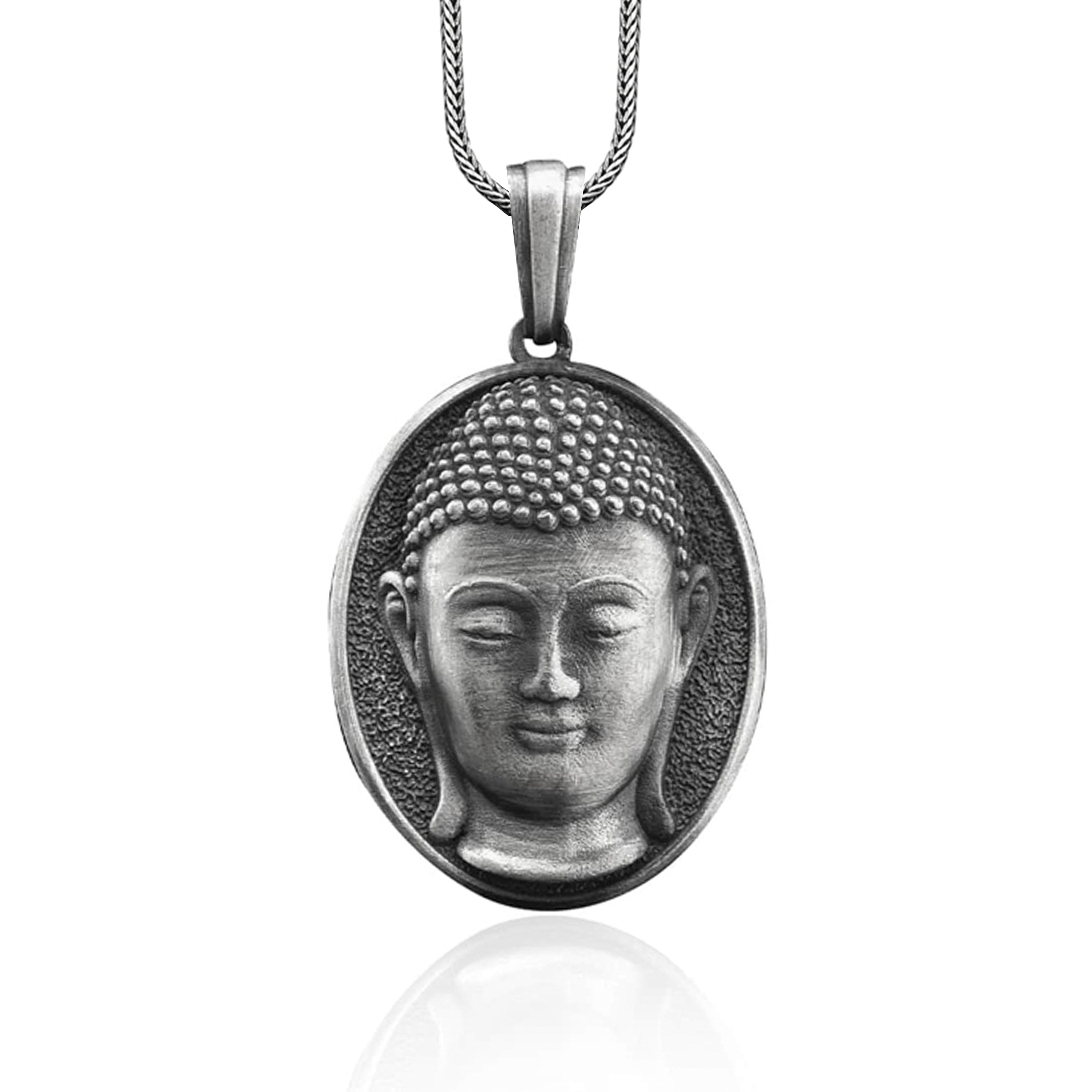 Buddha Handmade Sterling Silver Men Charm Necklace, The Meditating ...