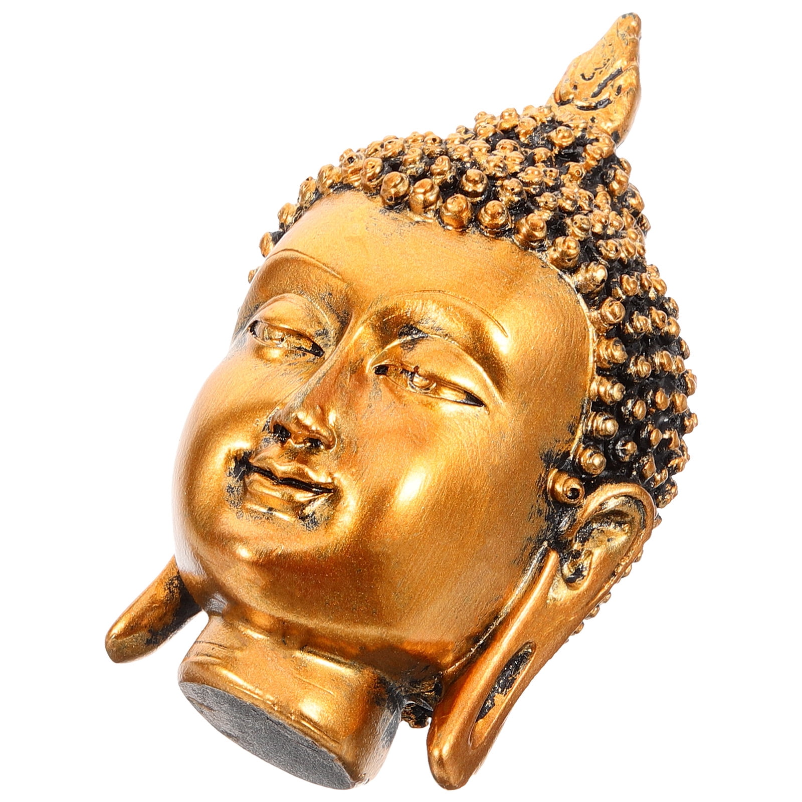 Golden Buddha Head Figurine Resin Craft for Decor Excellent Gift Choice ...