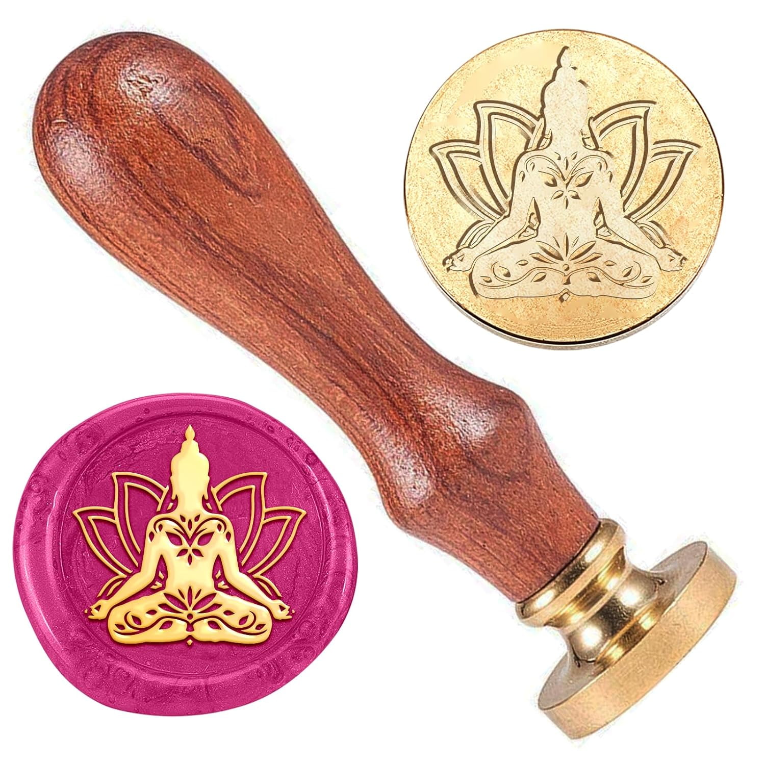 Buddha Lotus Wax Stamp Vintage Sealing Wax Stamps 1" Removable Brass ...