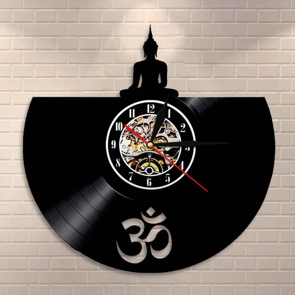 Buddha Meditation Zen Vinyl Wall Clock,Vinyl Record Clock Wall Art ...