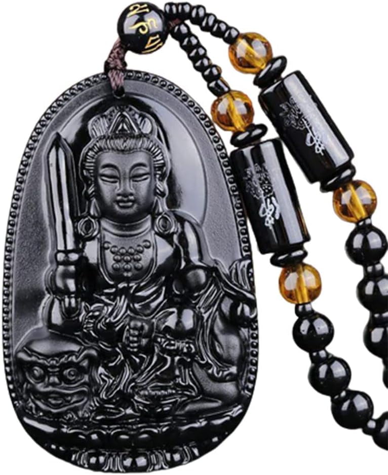 Buddha Necklace Black Obsidian Necklace for Women Good Luck Buddha ...