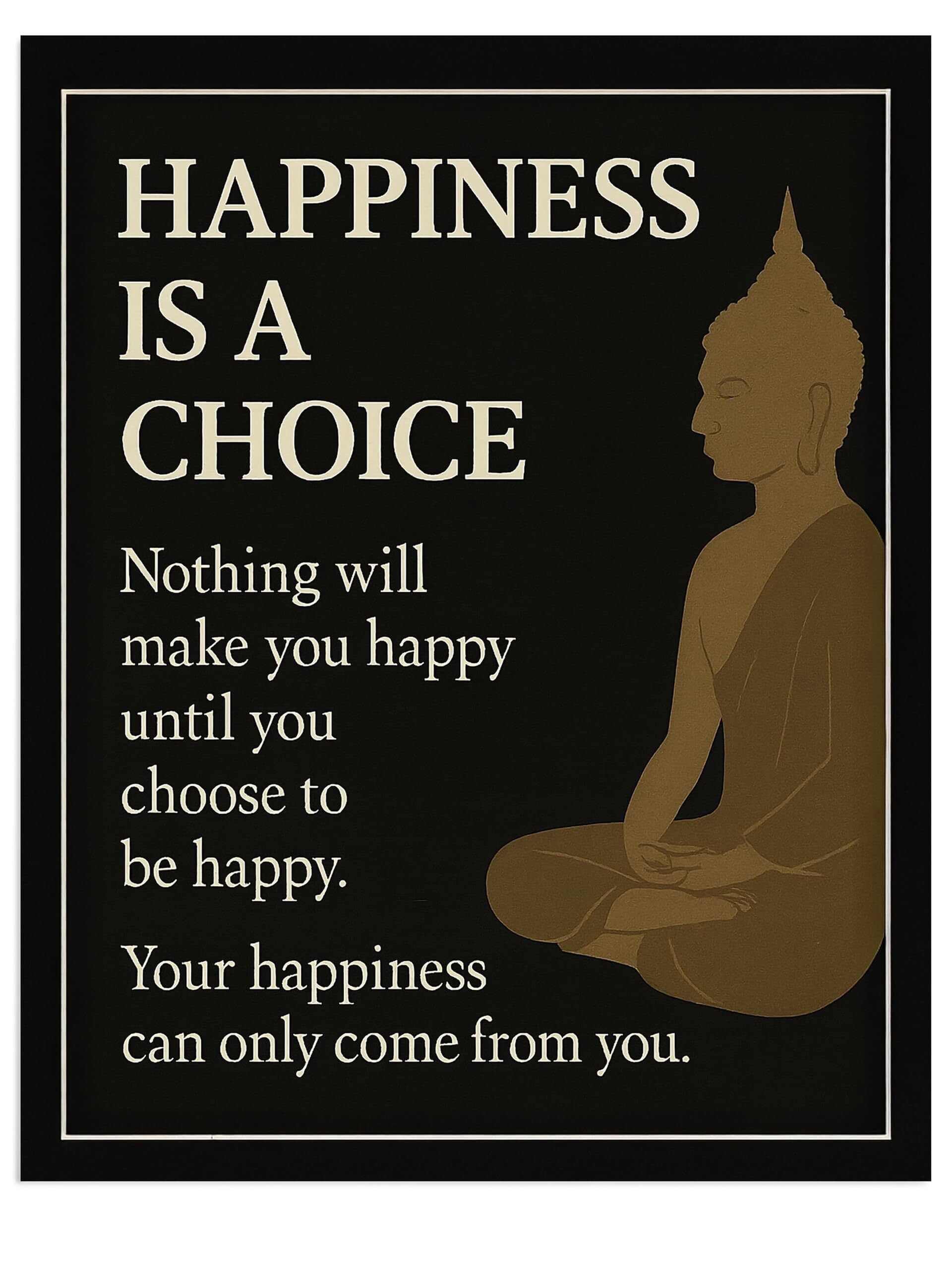 Buddha Quote Wall Art poster Happiness Is a Choice Minimalist Zen ...