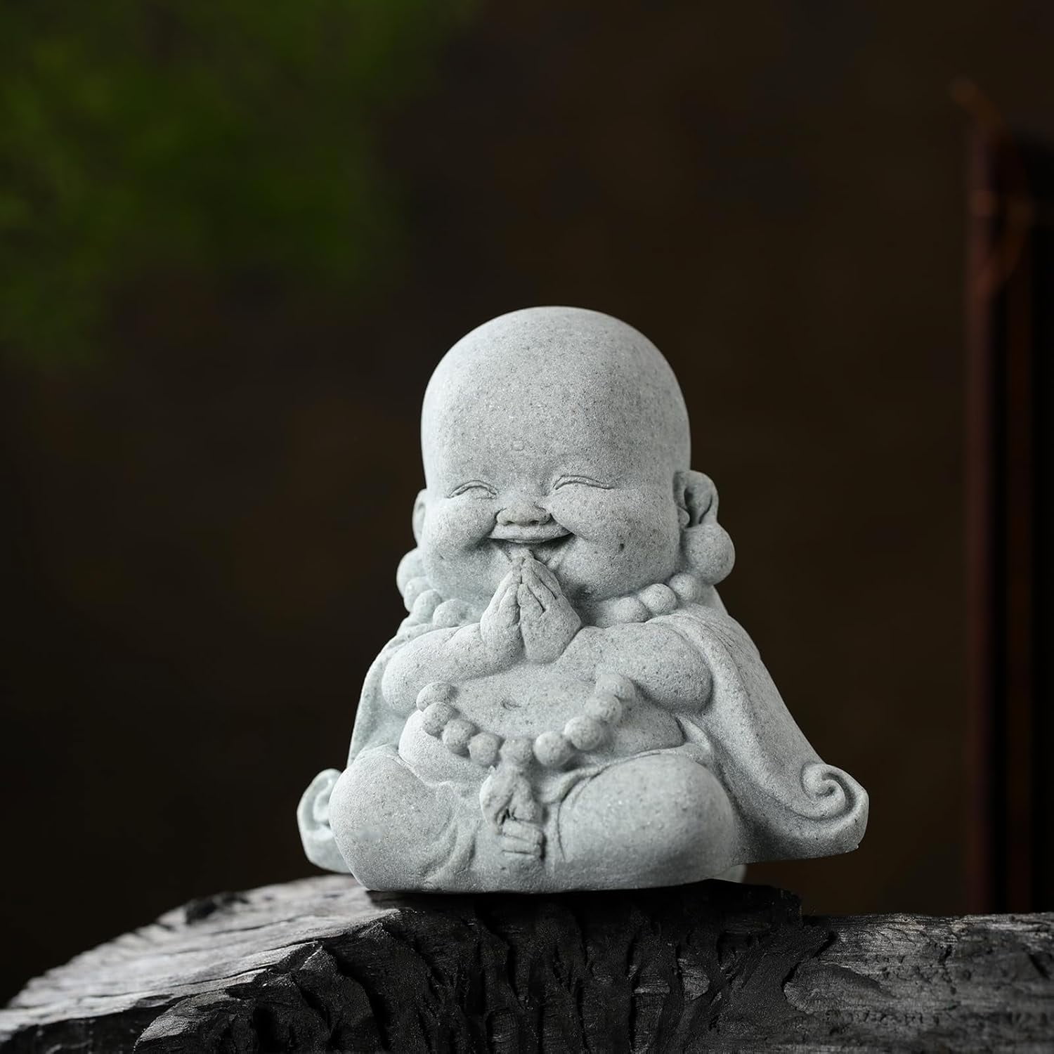 Buddha Sandstone Statues, Zen Monk Praying Statue Sculptures Ornament ...