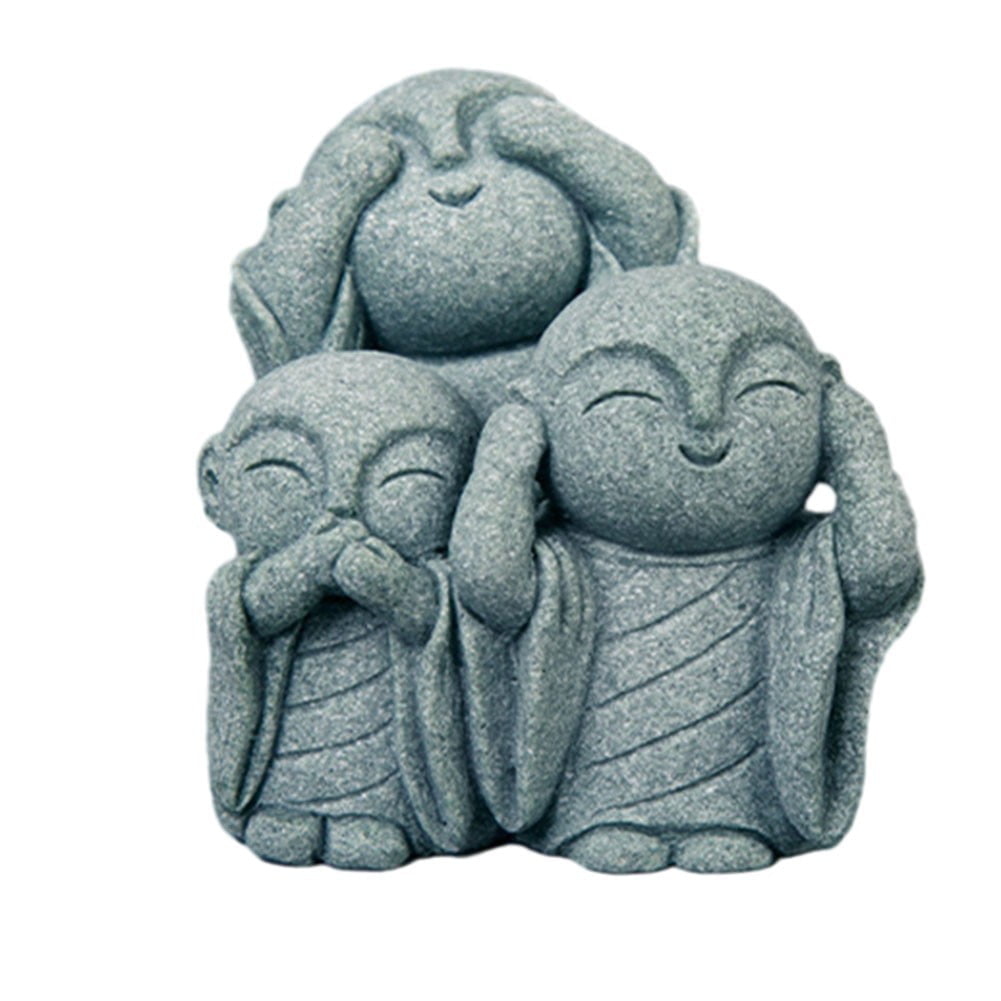 Buddha Set See No Evil Speak Hear China Zen Spiritual Monk Statue ...