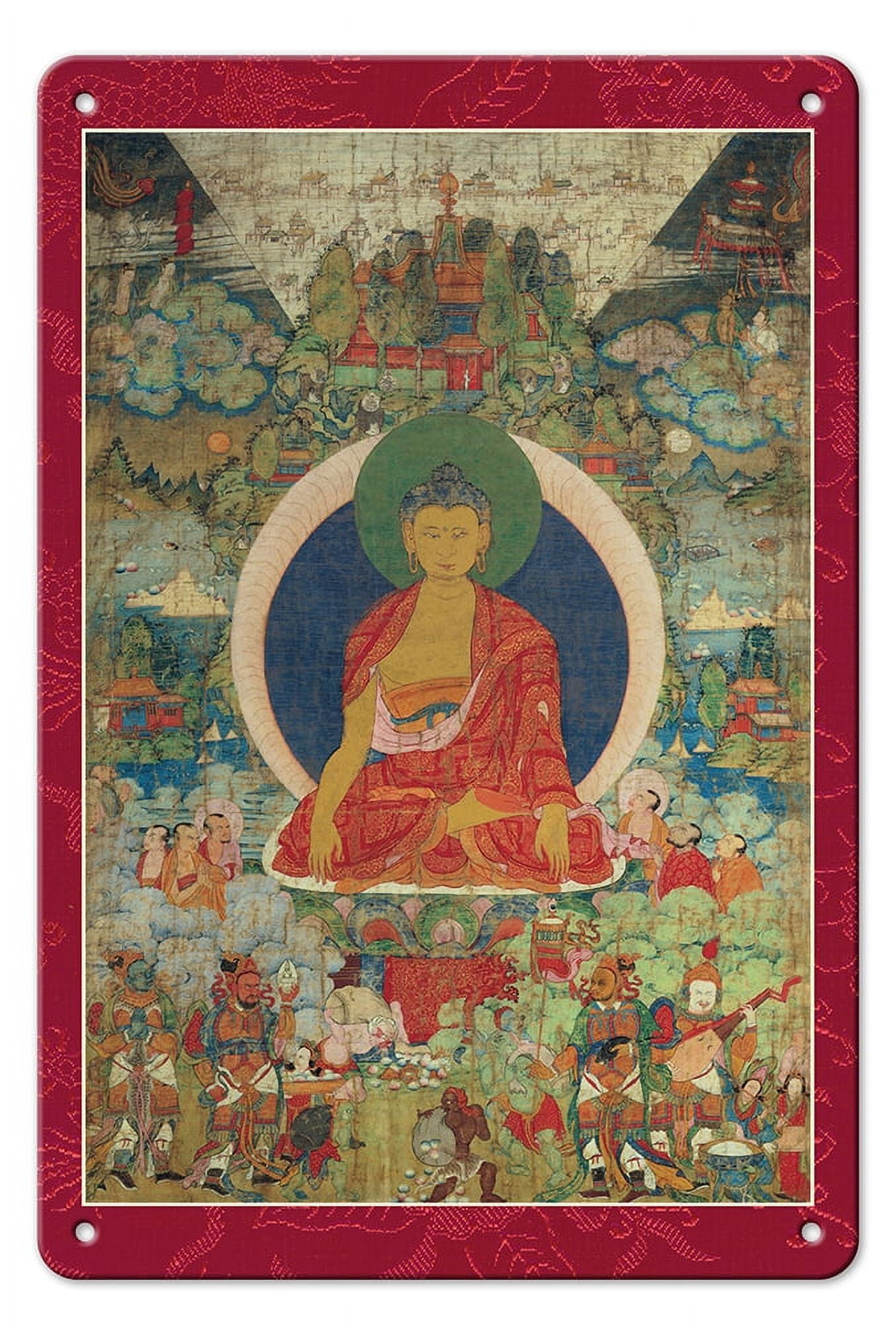 Buddha Shakyamuni and The Miracles at Shravasti - Vintage Tibetan ...