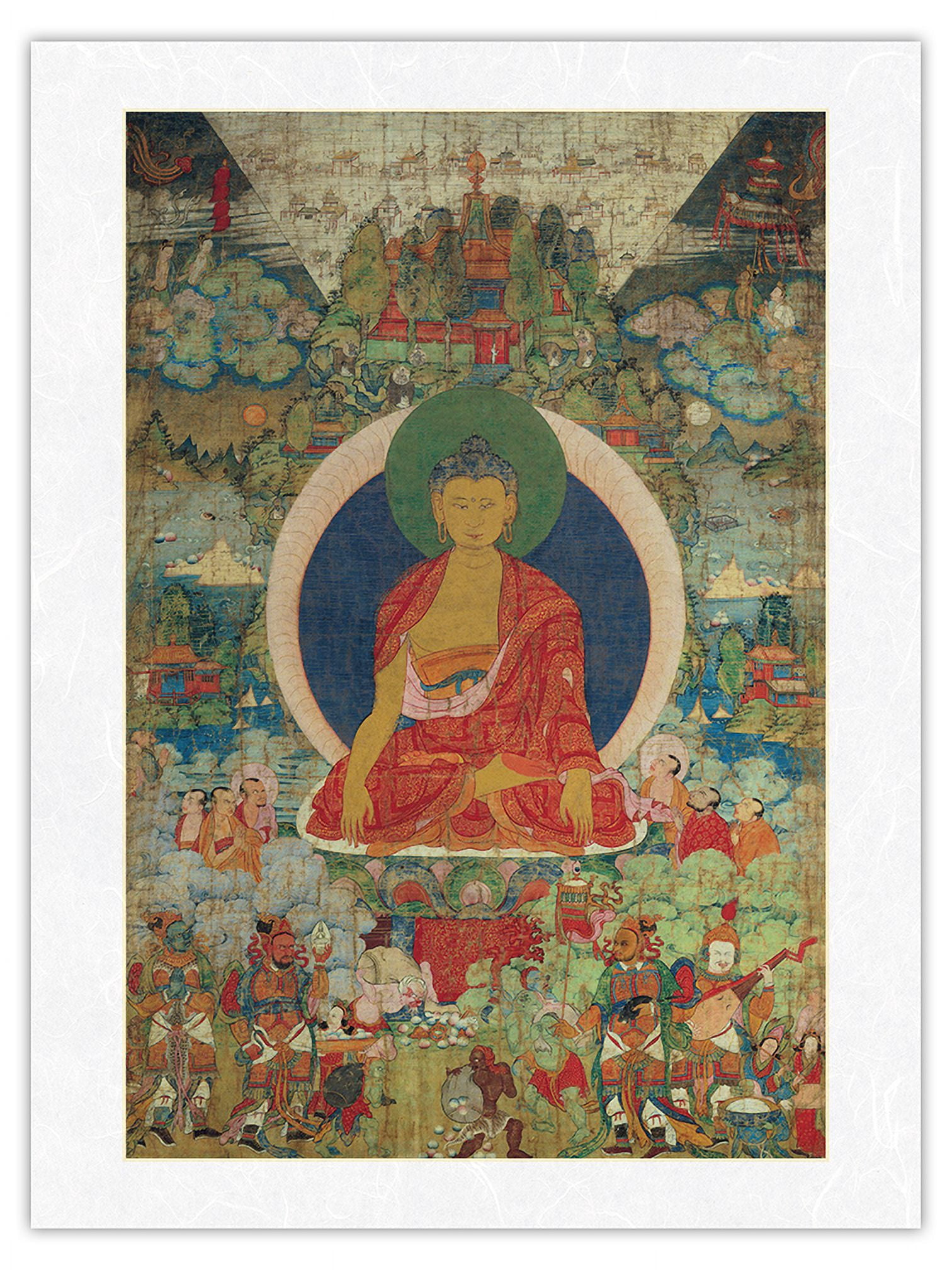 Buddha Shakyamuni and The Miracles at Shravasti - Vintage Tibetan ...