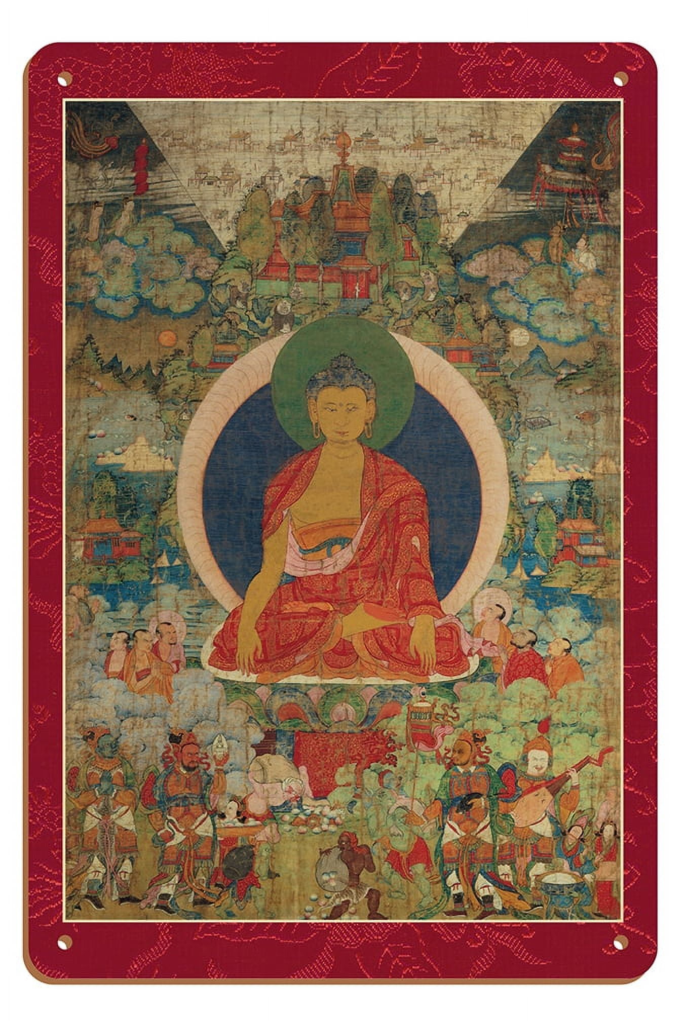 Buddha Shakyamuni and The Miracles at Shravasti - Vintage Tibetan ...