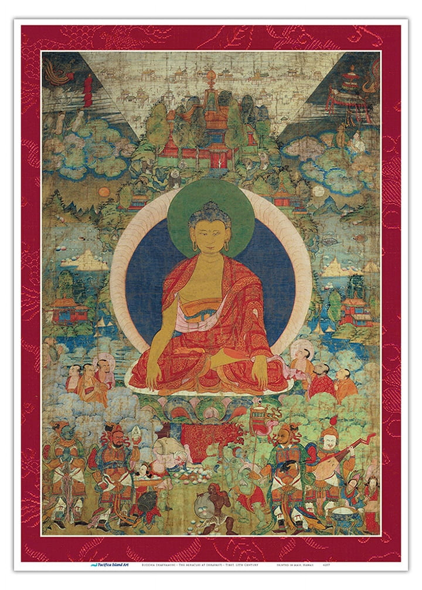Buddha Shakyamuni and The Miracles at Shravasti - Vintage Tibetan ...