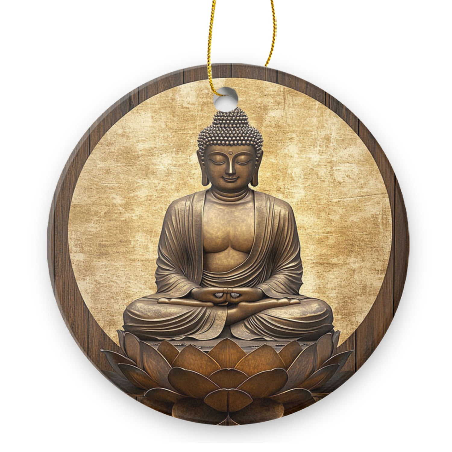 Buddha Sitting on Lotus Flower - Christmas Ornament Xmas Keepsake ...