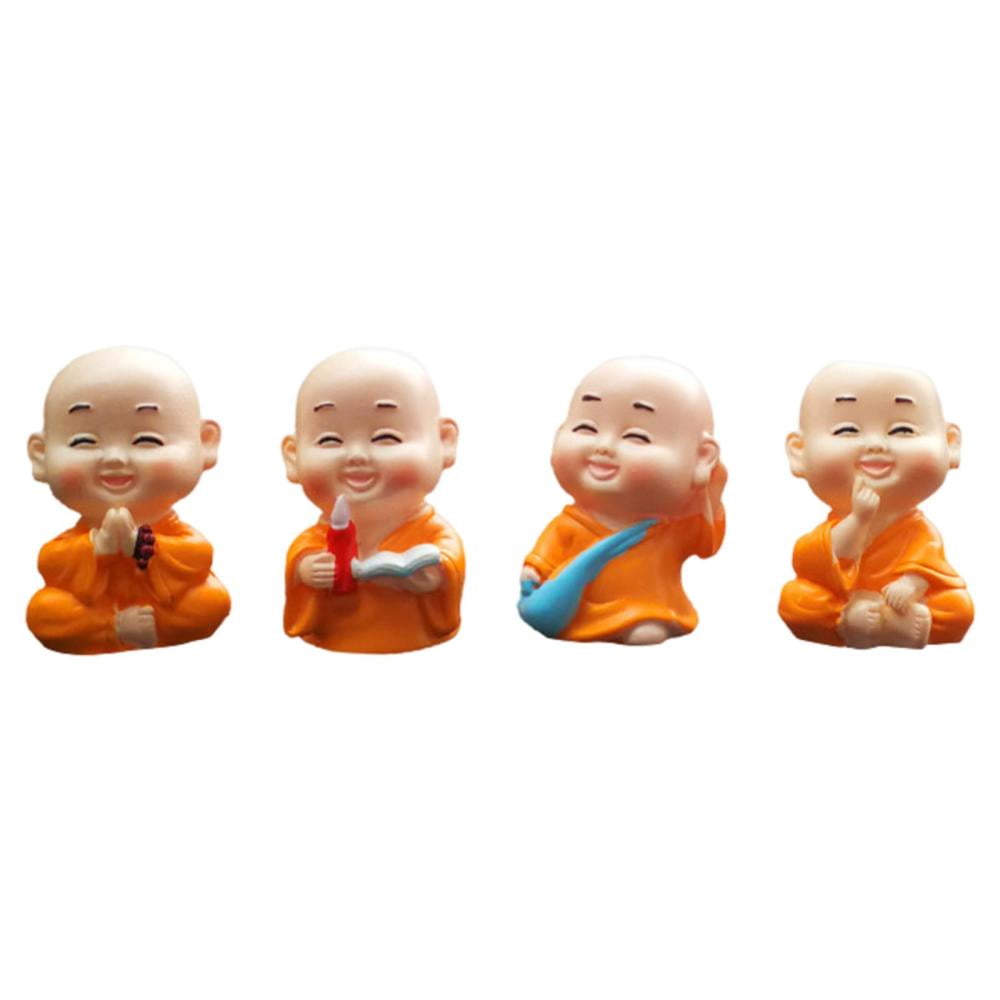 Buddha Statue Car Dashboard | 4-Styles Cute Mini Happy Buddha Figurine ...