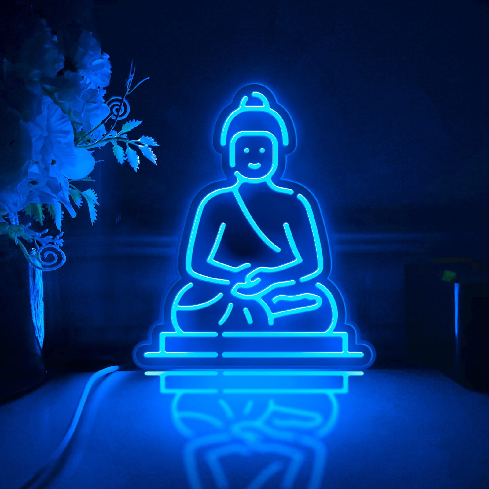 Buddha Statue Led Light Box, Dimmable Neon-Like Light Signs USB Power ...