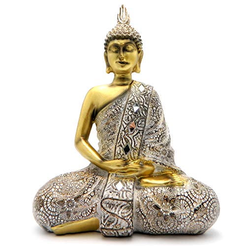 Buddha Statue for Home Decor - Modern Mosaic 10" Tall Sculptures, Zen ...