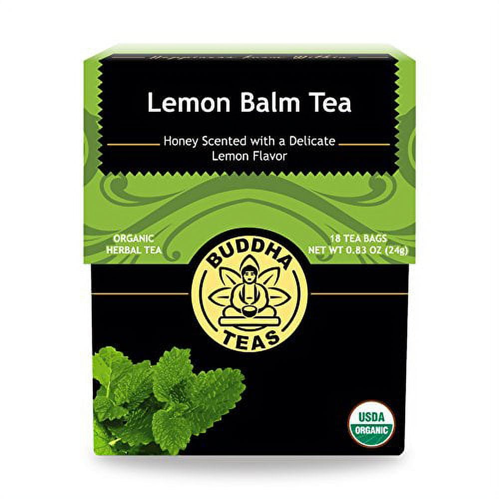 organic lemon balm tea, 18 bleach-free tea bags caffeine free tea ...