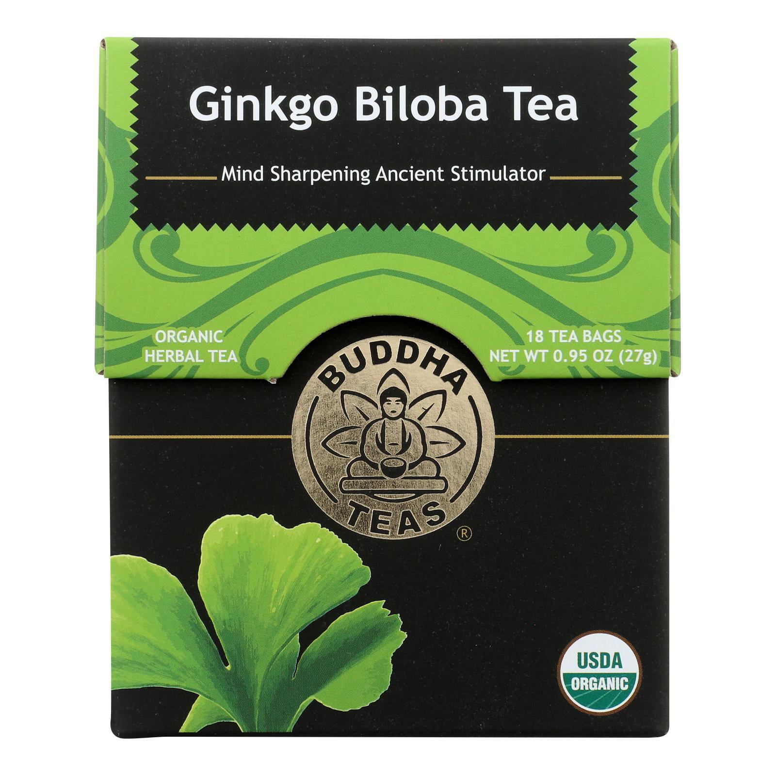 Buddha Teas - Organic Gingko Biloba Leaf Tea - Case of 6 - 18 Count ...