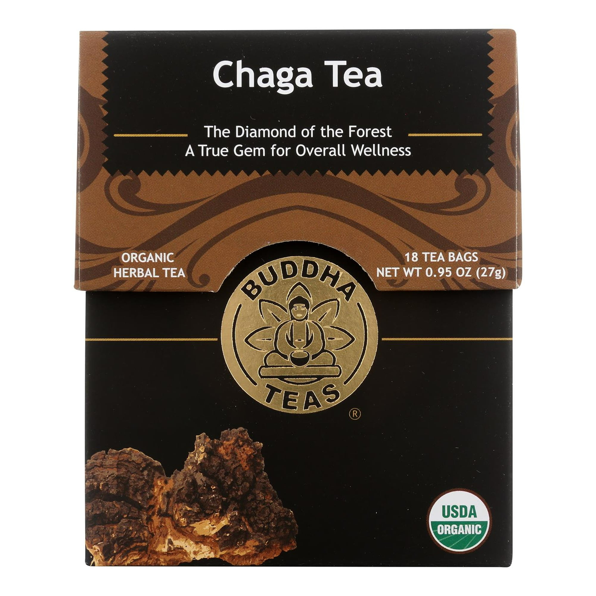 Buddha Teas - Herbal Chaga Tea - Case of 6-18 BAG, Wild Crafted, 100% ...