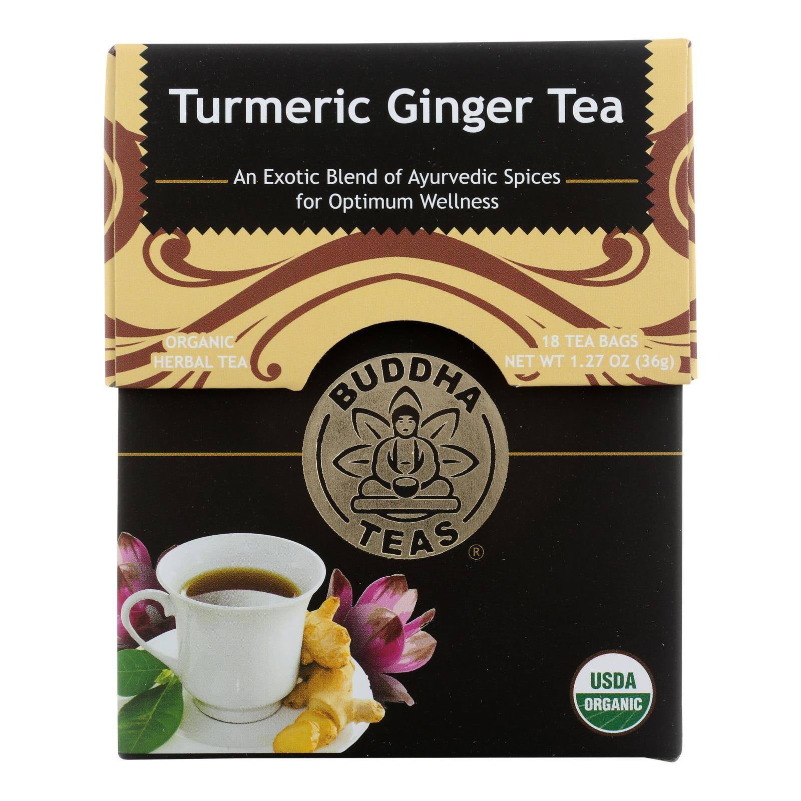 Buddha Teas -Tea - Turmeric Ginger Tea - Case of 6 - 18 Bag - Walmart.com