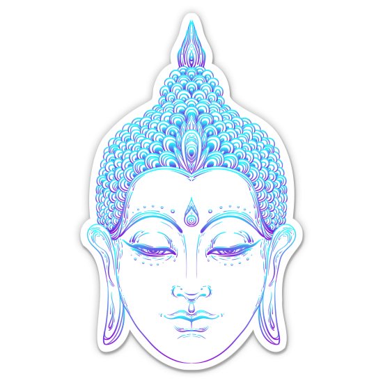 Buddha Trippy - 3" Vinyl Sticker - For Car Laptop Water Bottle Phone ...