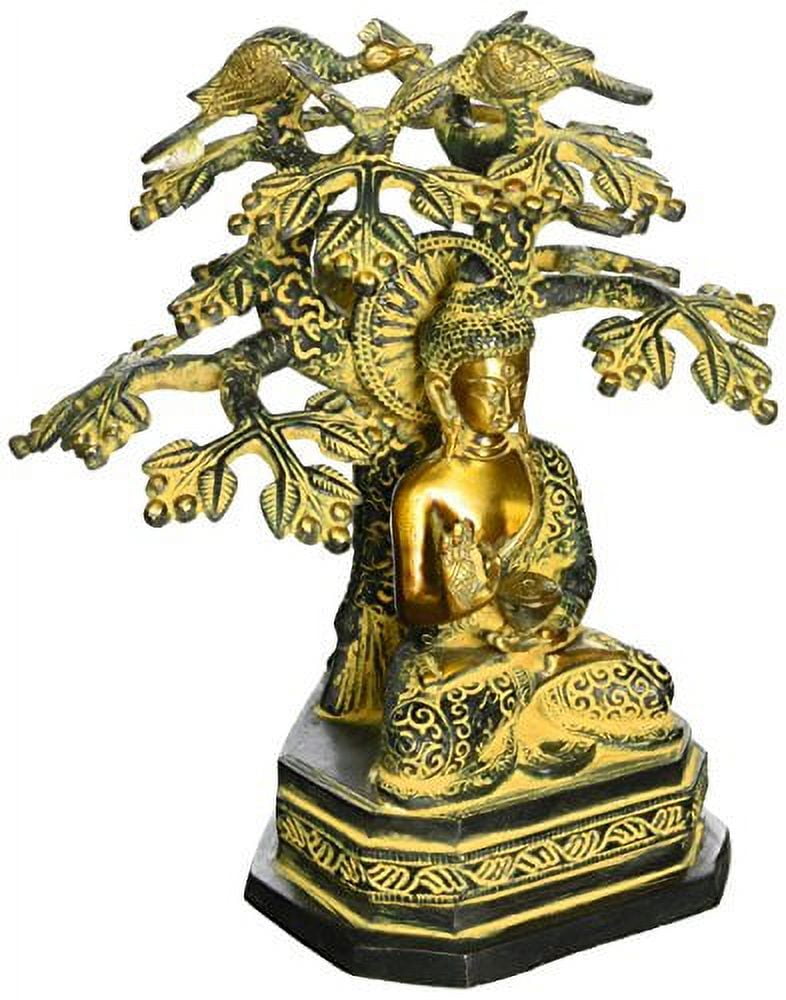 Buddha Under The Bodhi Tree - Brass Statue - Walmart.com