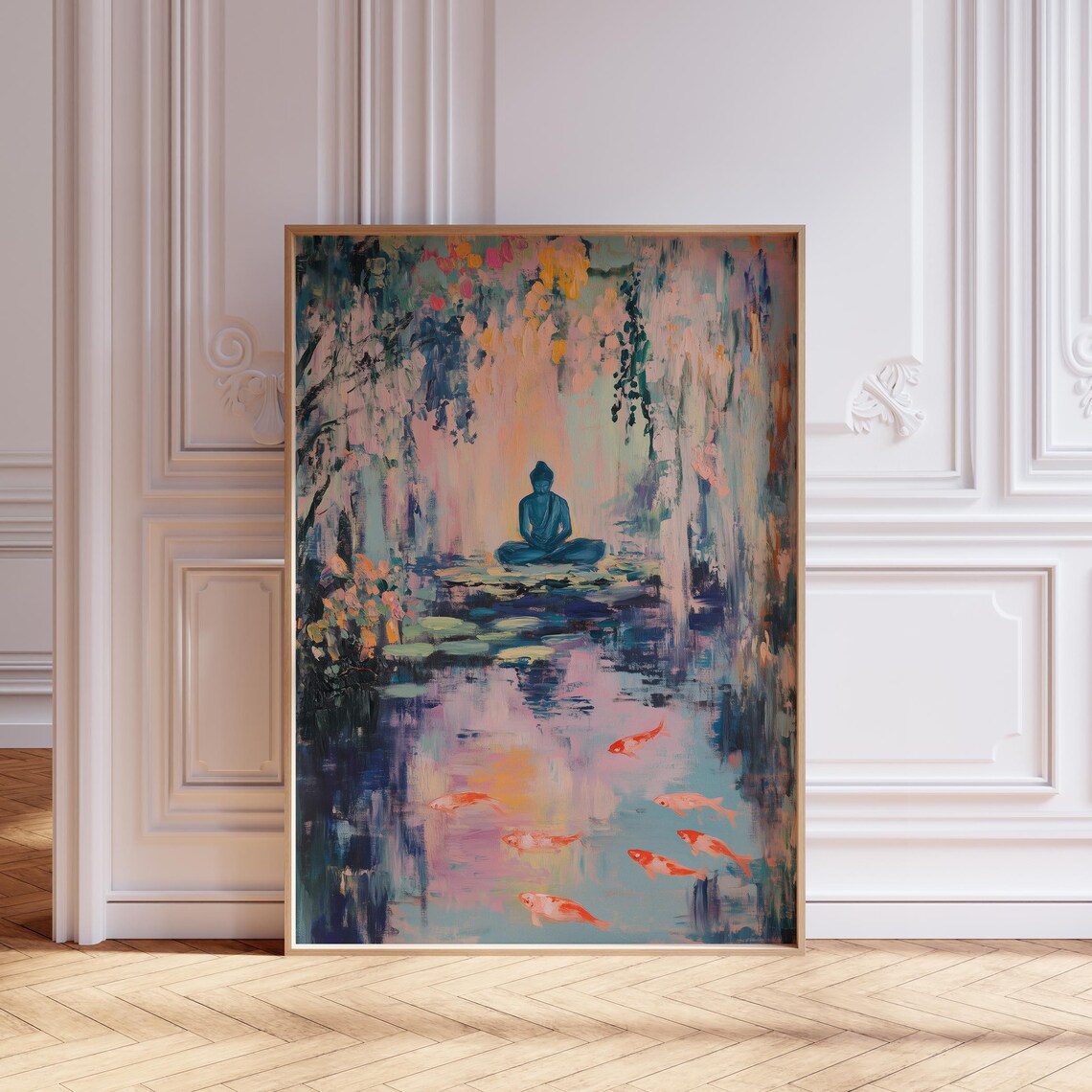 Buddha Wall Art Koi Fish Print Buddha Art Japandi Wall Art Asian Art ...