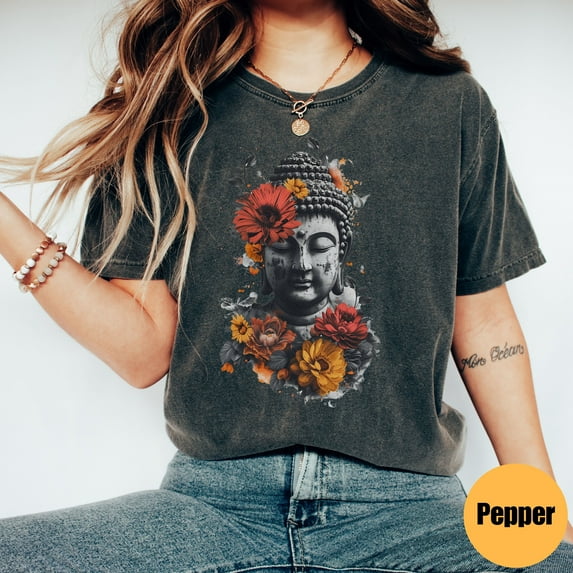 Buddha With Flowers Shirt Yoga Shirt Meditation Shirt Buddha Shirt ...