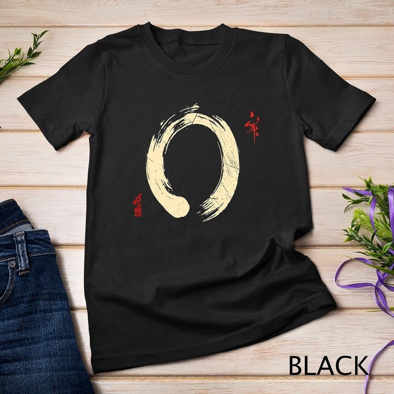 Buddhism Meditation Yoga Bonsai Zen Enso Circle Goa Karma Om Unisex T ...