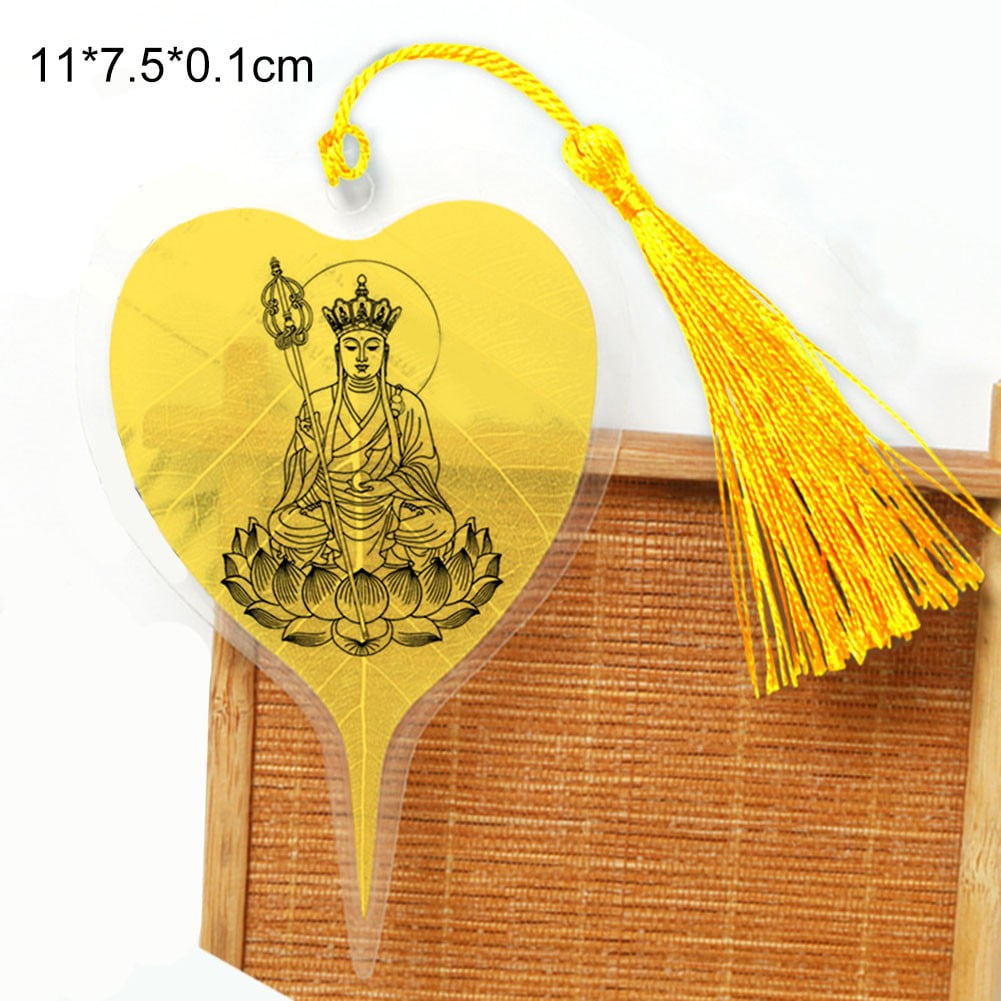 Buddhist Bodhi Leaf Vein Bookmark Pendant Meaningful Token for Loved ...