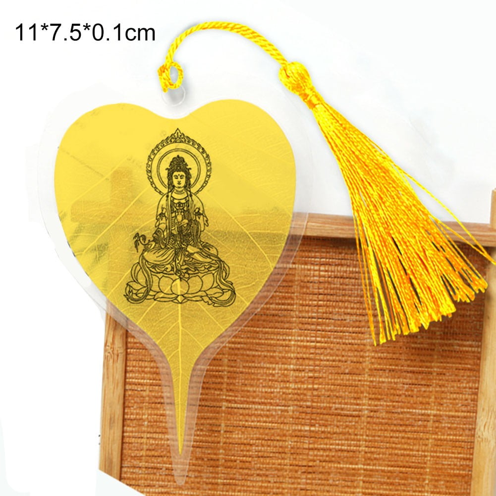 Buddhist Bodhi Leaf Vein Bookmark Pendant Meaningful Token for Loved ...