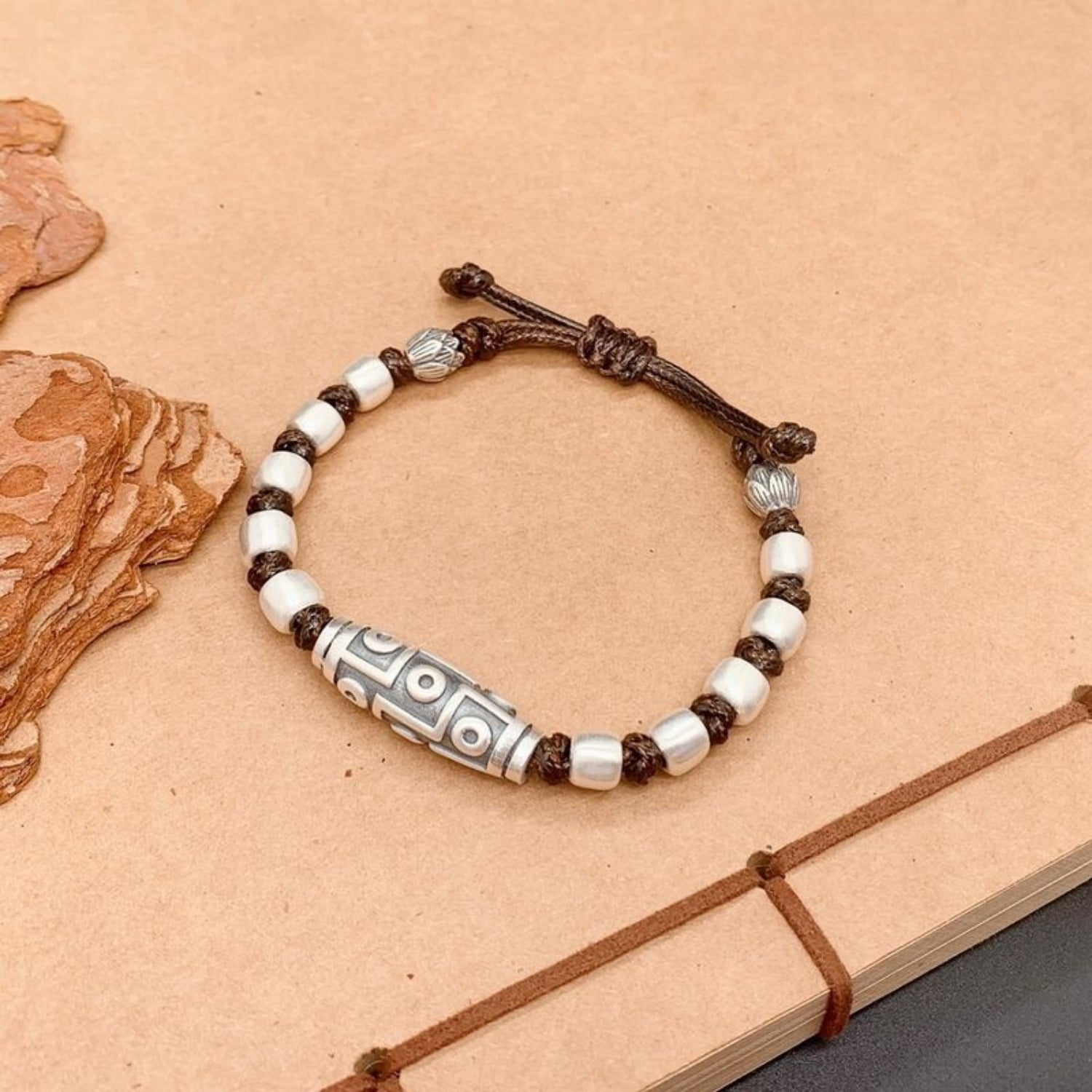 Buddhist Braided Bracelet Men Six-Character Mantra Bead Tibetan Prayer ...