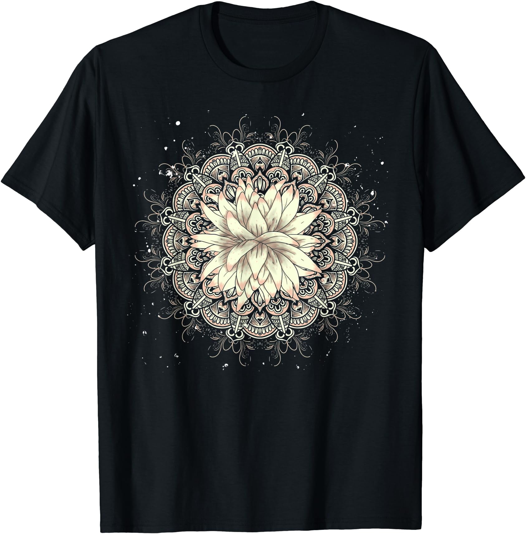 Buddhist Flower Blossom Prana Art Spiritual Lotus Mandala T-Shirt, F784 ...