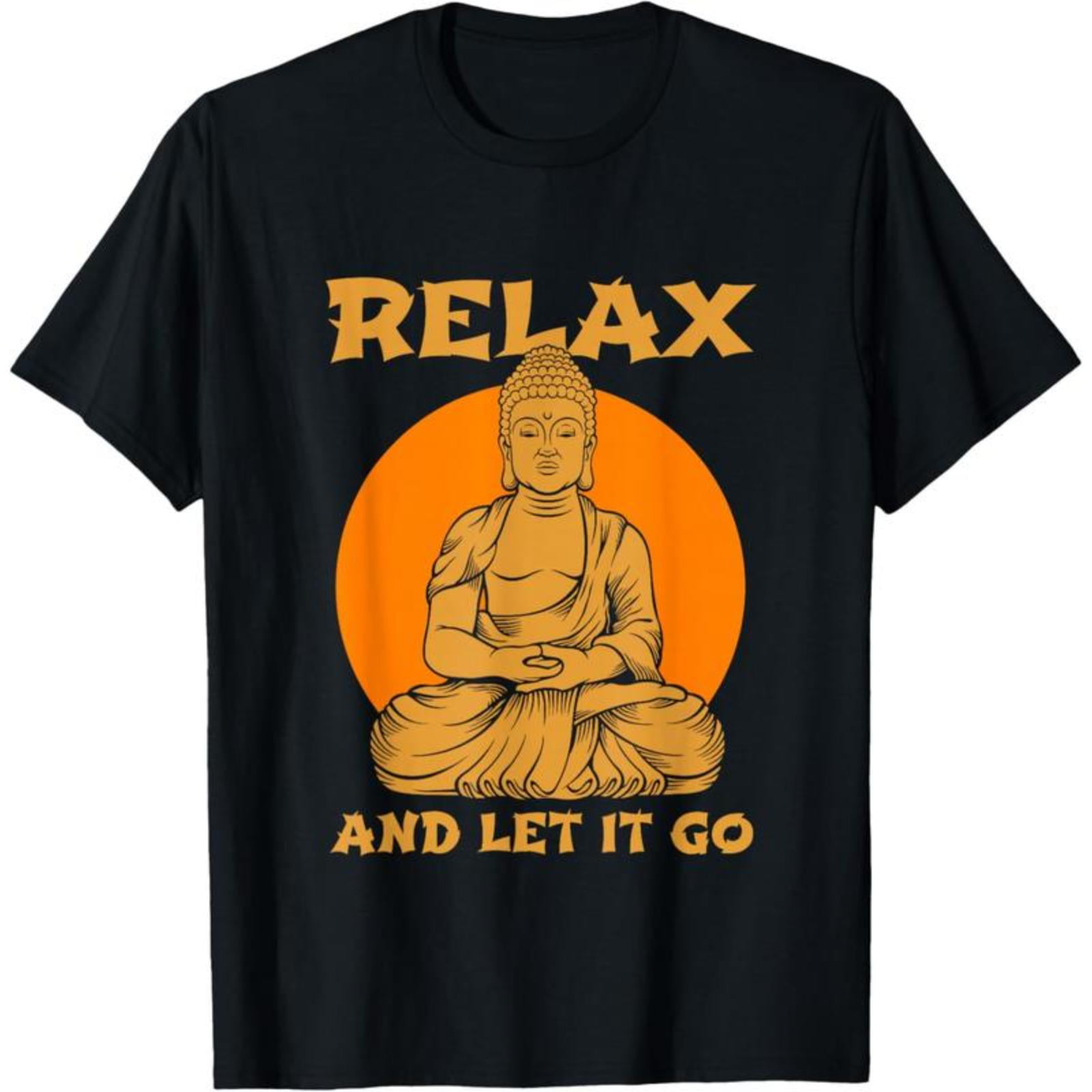 Buddhist - Inspired Relaxation - Themed Printed Tee,Tops Features ...