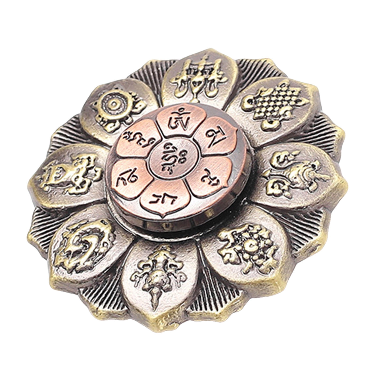 Buddhist Lotus Meditation Fidget Spinner – Antique Copper Finish with ...