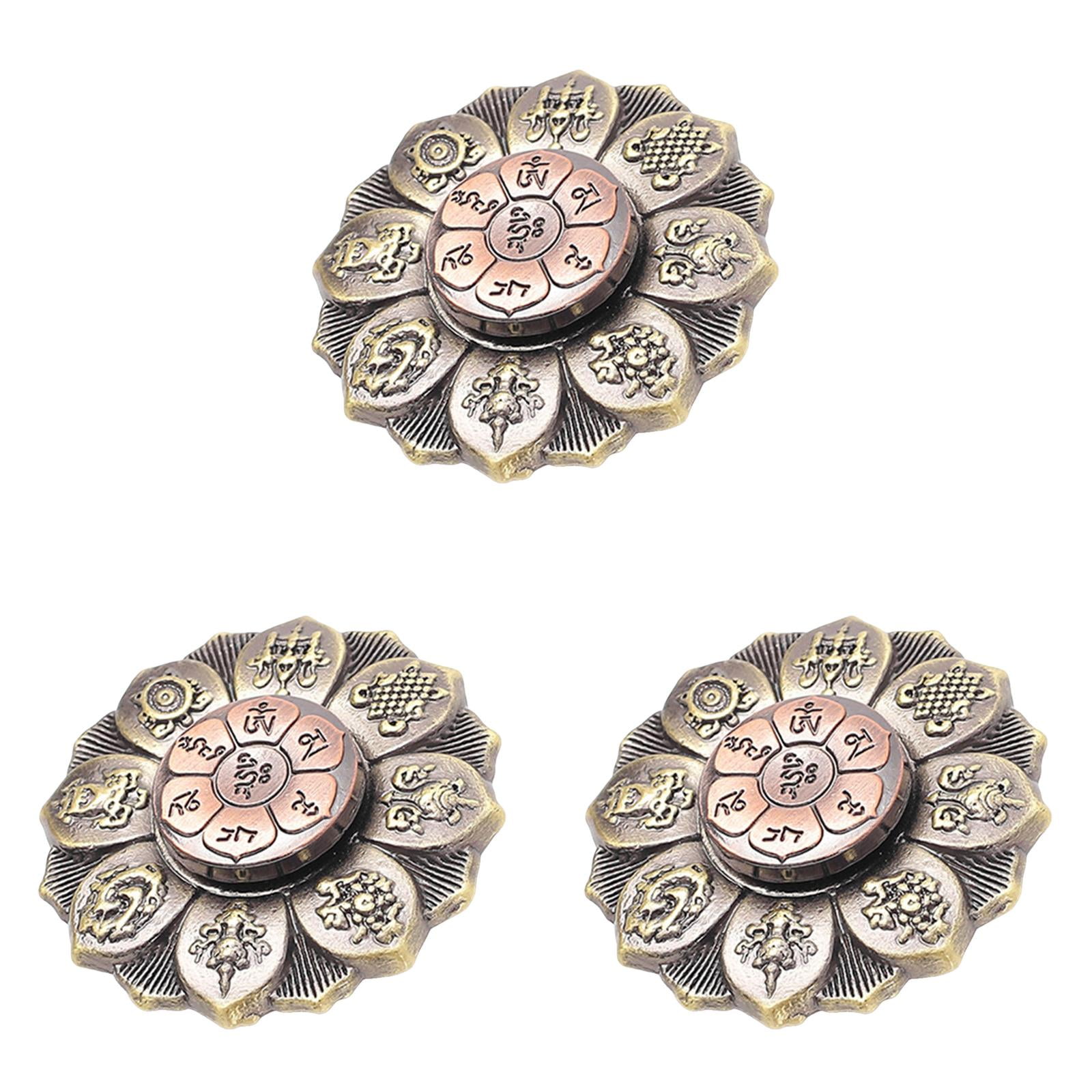 Buddhist Lotus Meditation Fidget Spinner with Sacred Symbols - Antique ...