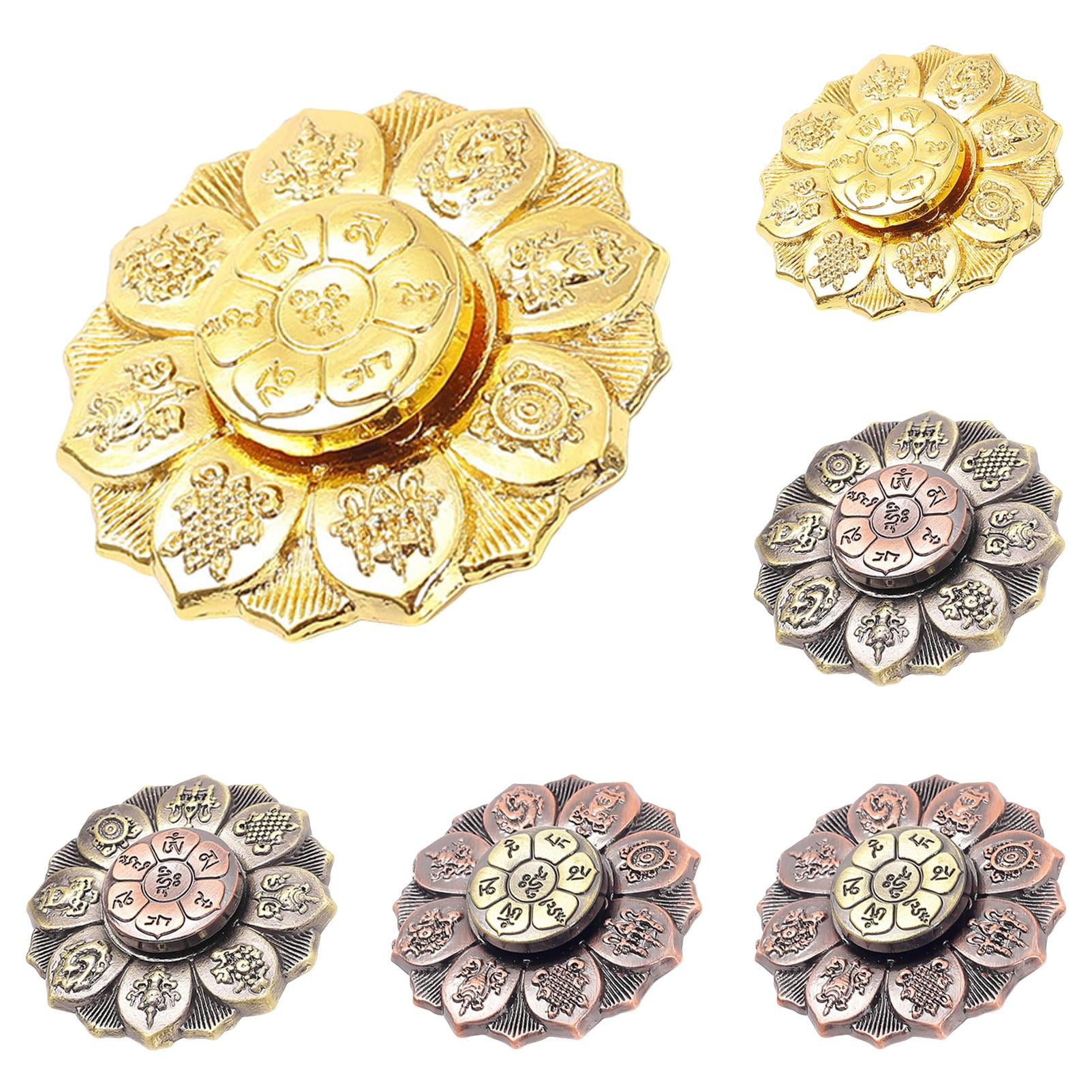 Buddhist Lotus Meditation Fidget Spinner with Sacred Symbols - Antique ...