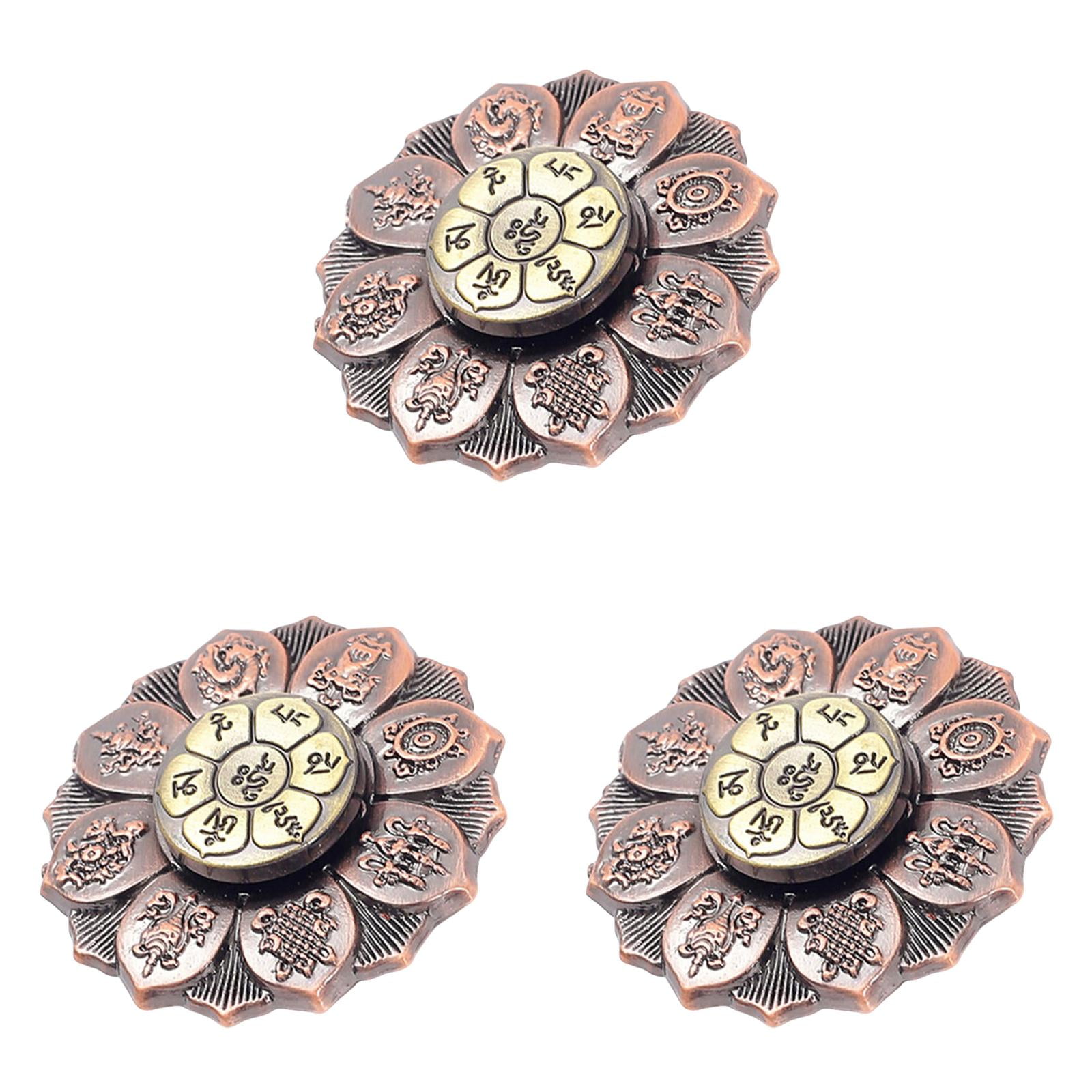 Buddhist Lotus Meditation Fidget Spinner with Sacred Symbols - Antique ...