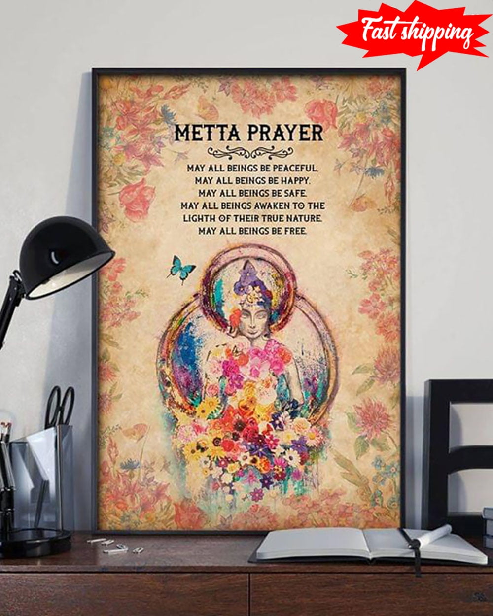 Buddhist Meditation Metta Prayer 11 x 17 Inch Poster - Walmart.com