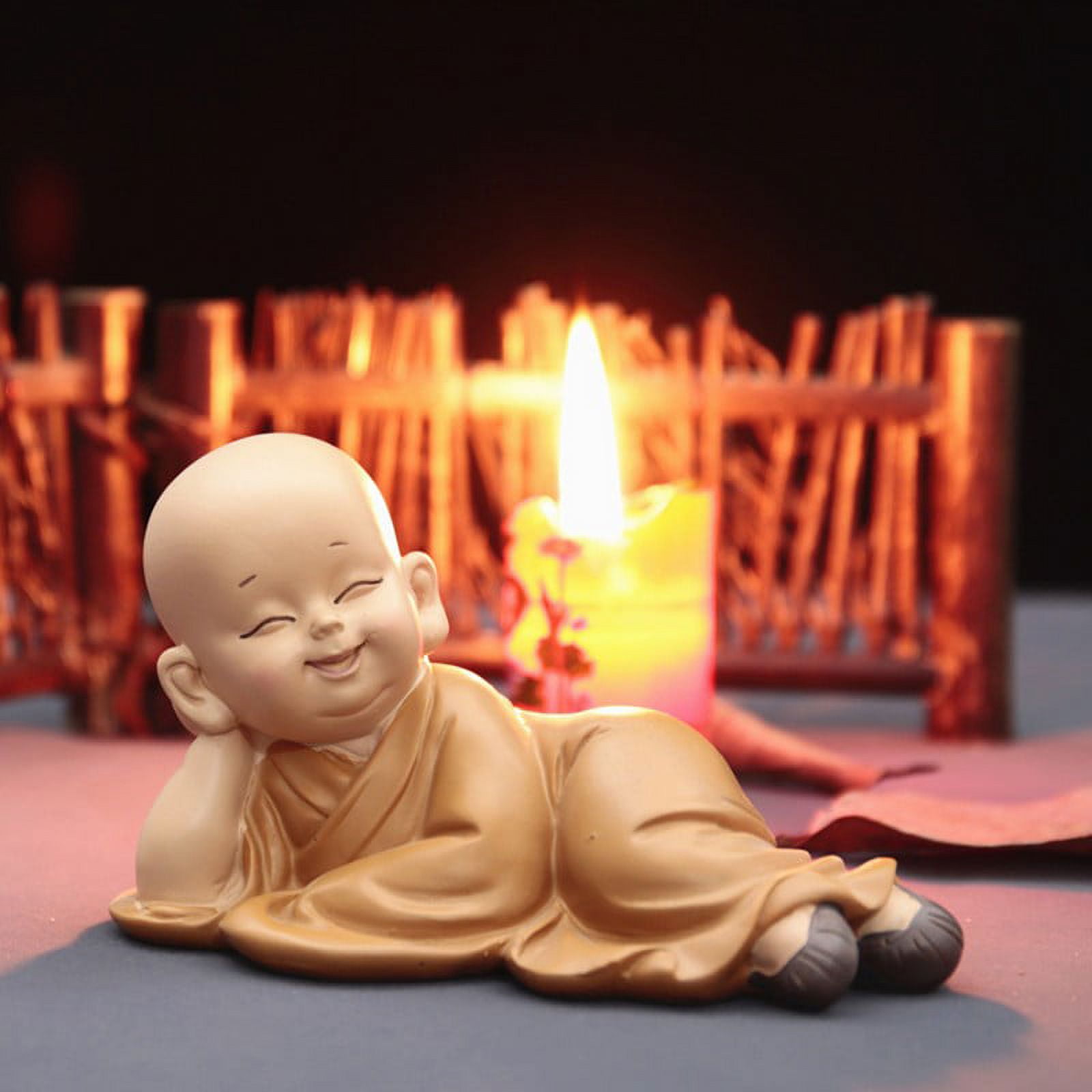 Buddhist Small Monk Statues Figurine Sculpture Handmade Car Home ...