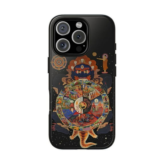 Buddhist Wheel of Life Spiritual Mandala Phone Case for iPhone 11-17 ...