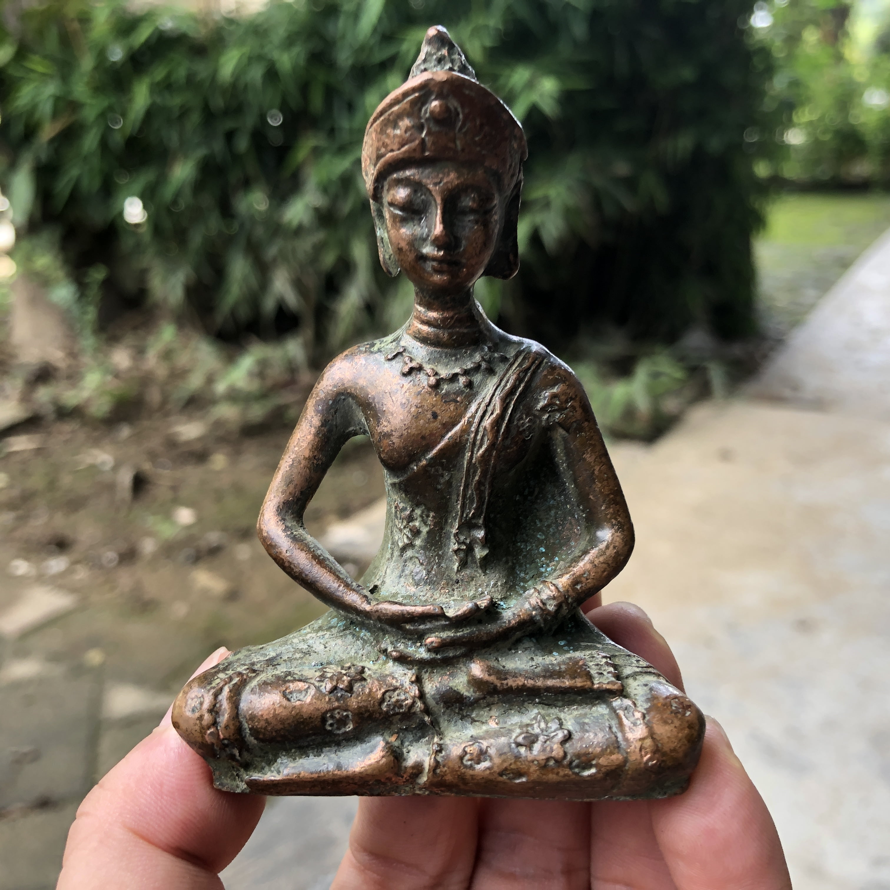 Buddhist antique brass mini Dharma Buddha sitting Buddha, Peace Zen ...