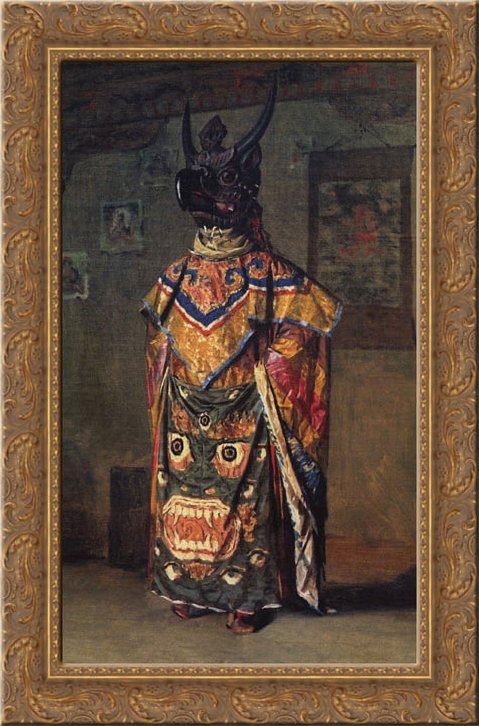 Buddhist lama in a monastery on a holiday Pemionchi. Sikkim 24x16 Gold ...
