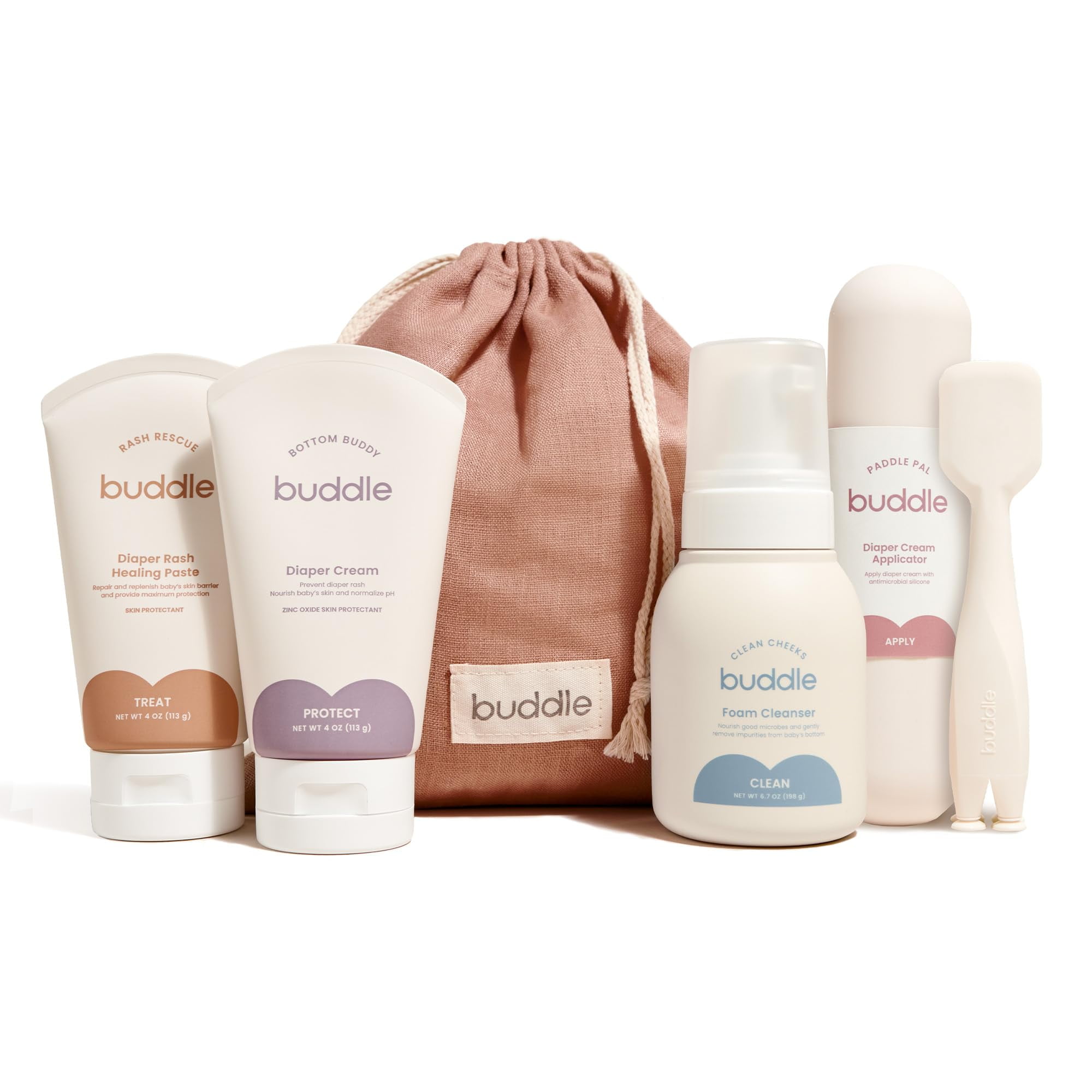 Buddle Diaper Rash Gift Set, 4-Piece Kit, 40% Zinc Oxide Ointment ...