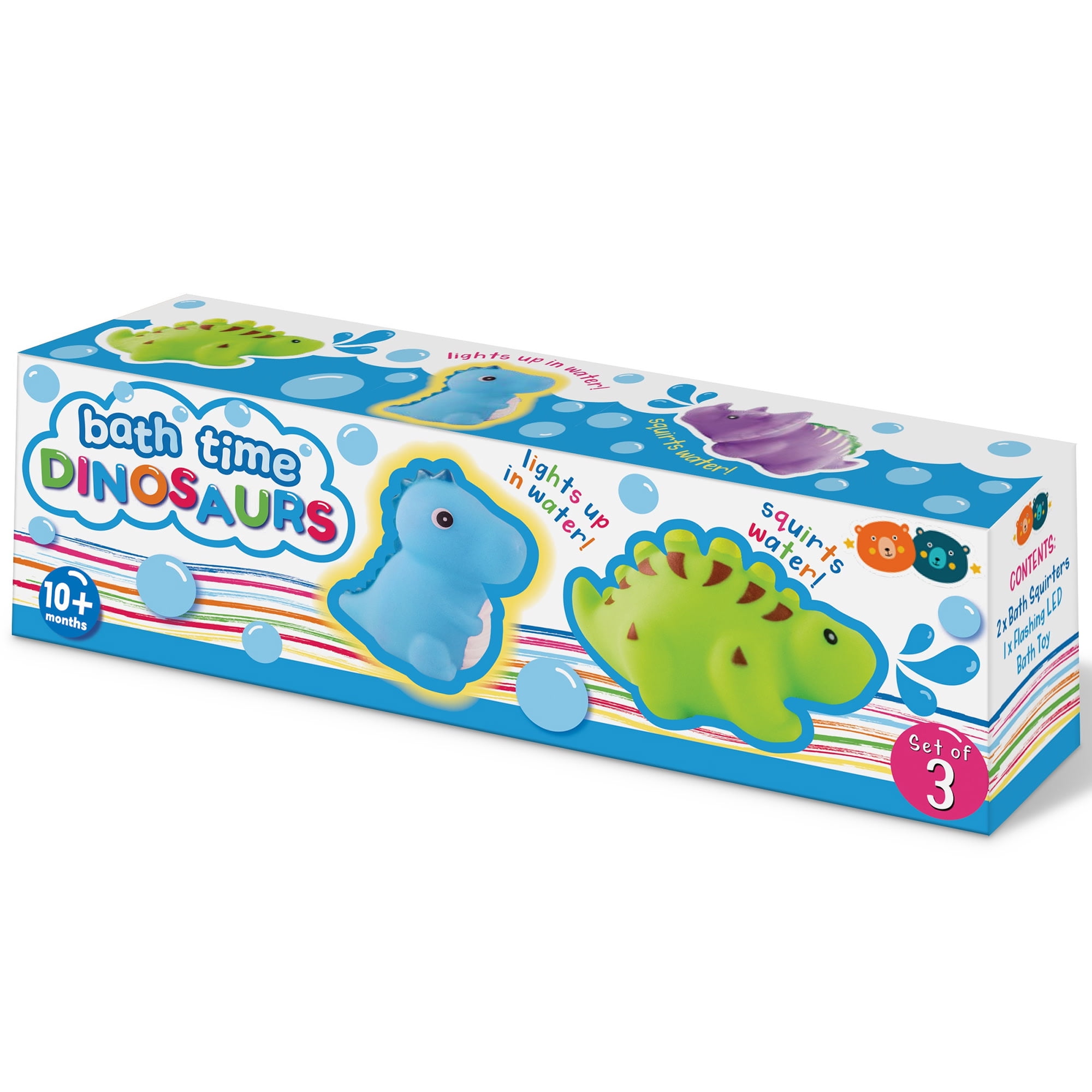 Buddy & Barney: Bath Time Dinosaurs - 3pc Sensory Toy Set, 2 Water ...